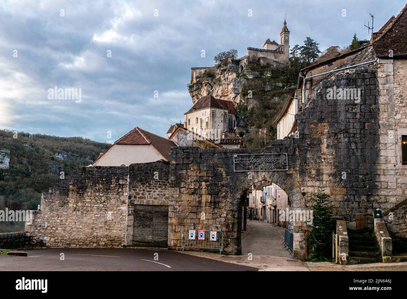 Rocamadour is a small clifftop village in south-central France. It is ...