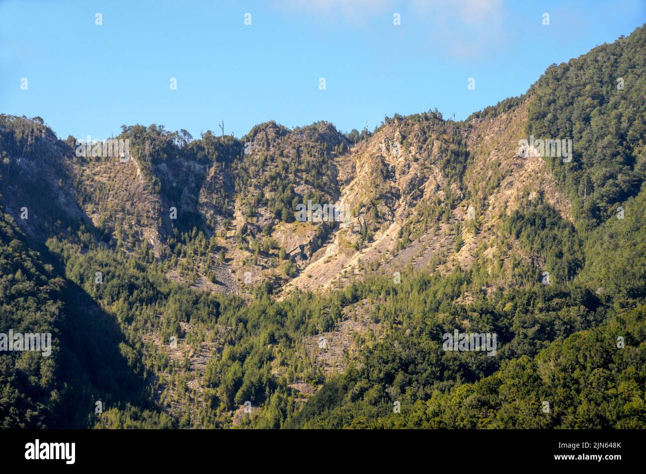 The mountains in the Buller Gorge at Murchison in the Tasman Region on ...