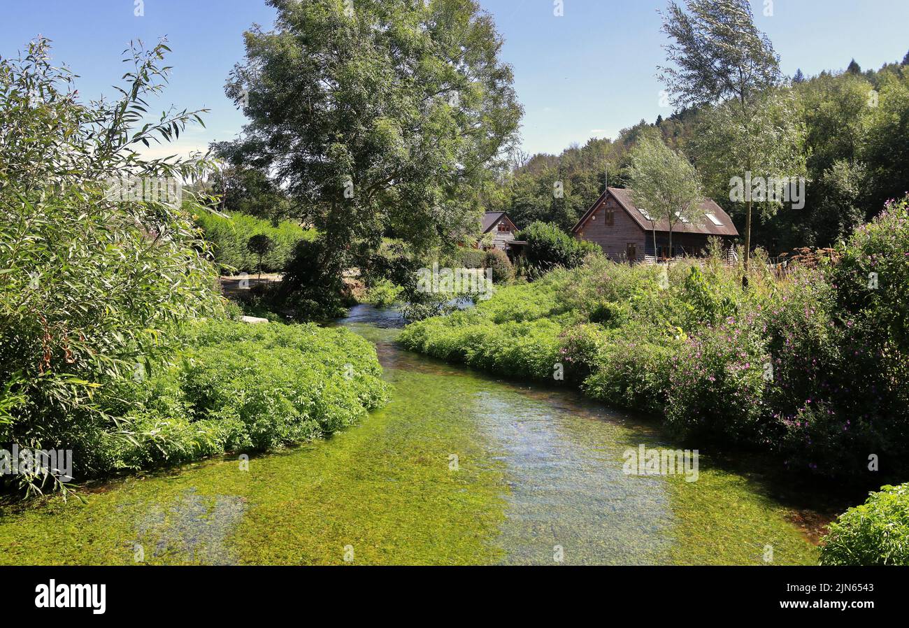 Peaceful waters in the Chess Valley on the River Chess near Sarratt ...