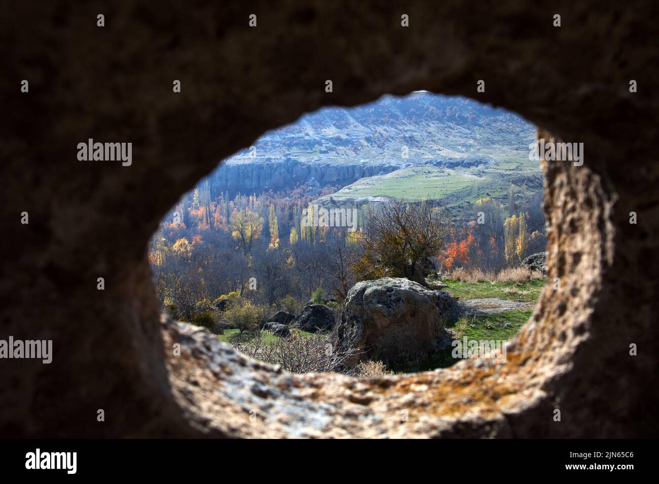 nature view from stone window Stock Photo - Alamy