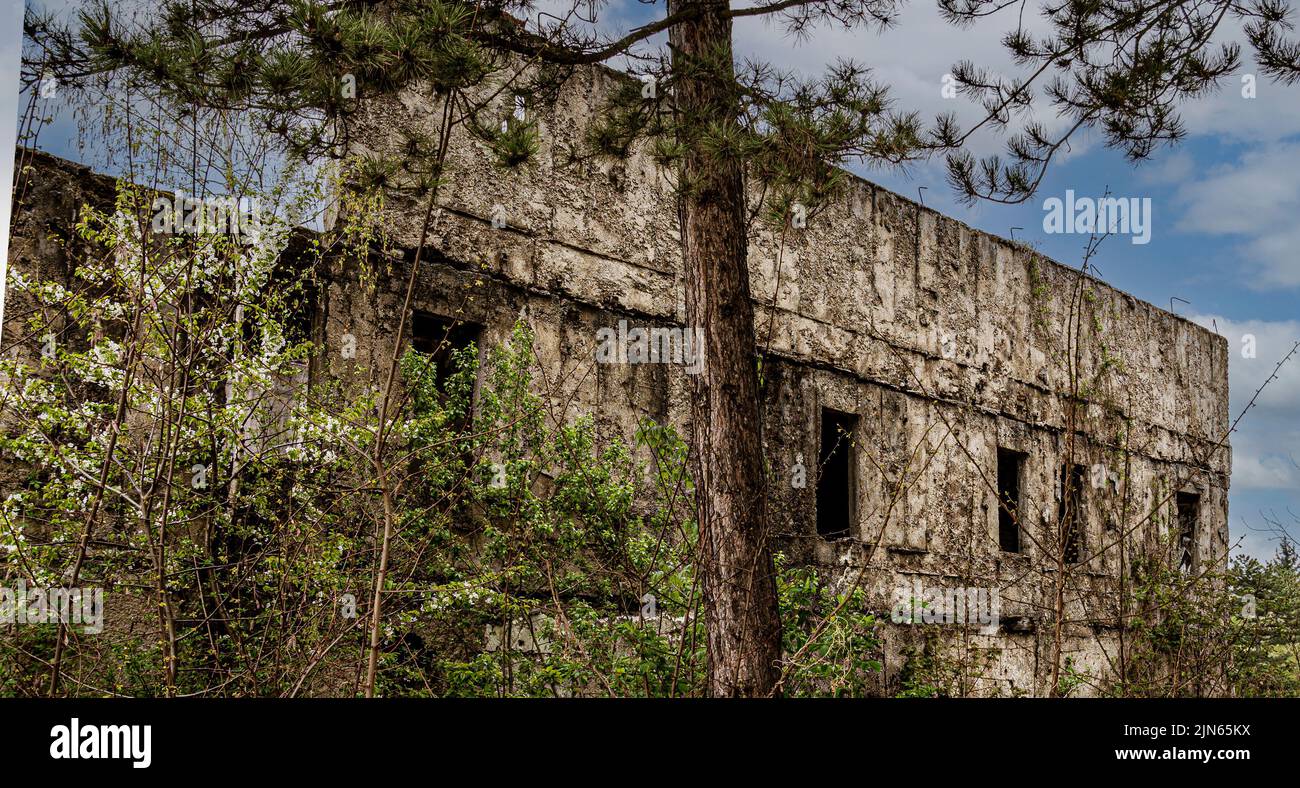 Sarajevo, Bosnia - May 2, 2022 - Bullet ridden buildings from The ...