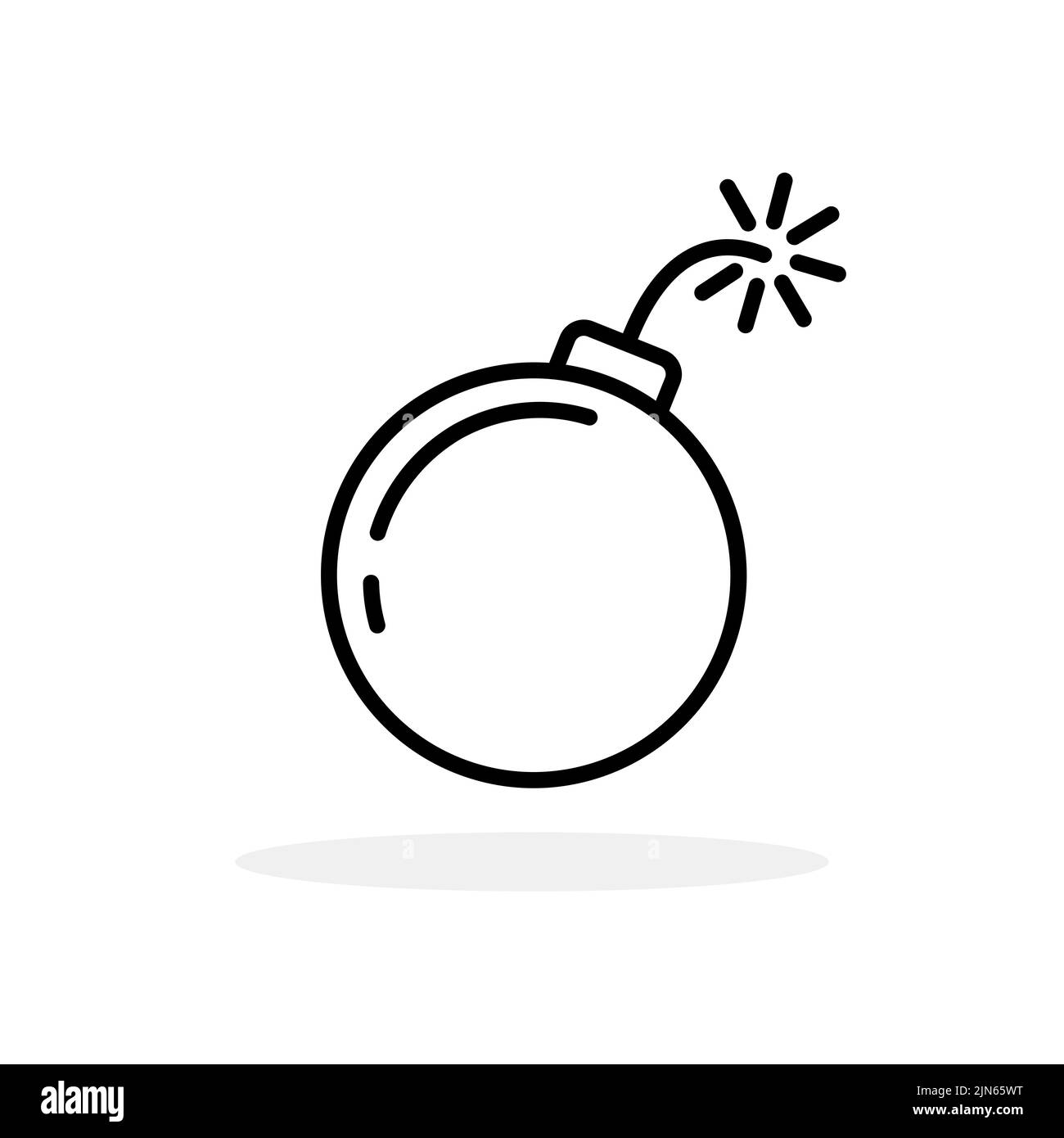 Bomb linear icon. Bomb isolated icon. Black sign. Vector illustration ...