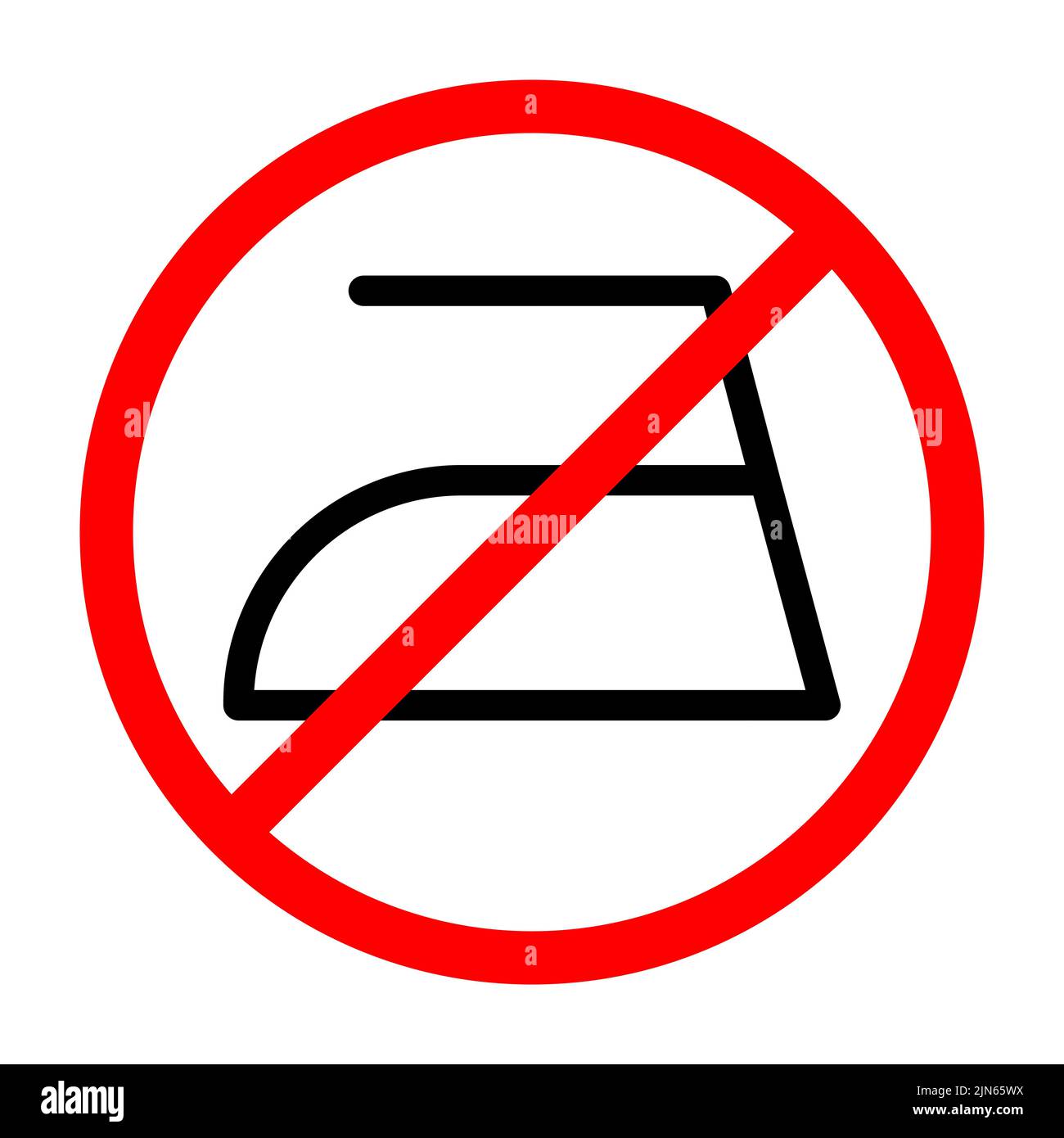 Ironing prohibition sign. Iron ban sign. No ironing sign. Vector ...