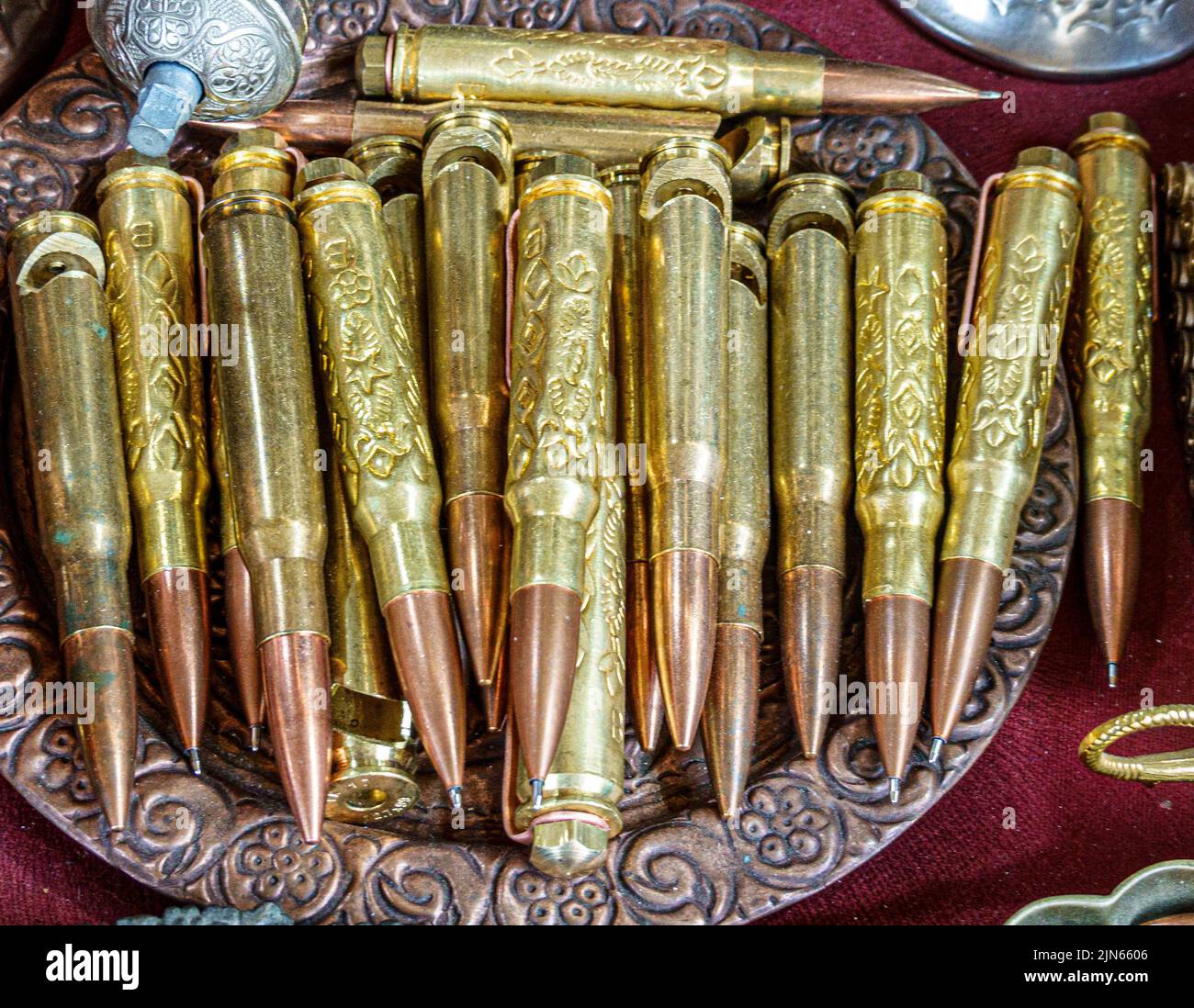 Sarajevo, Bosnia - May 2, 2022 - Wartime bullets have been converted ...