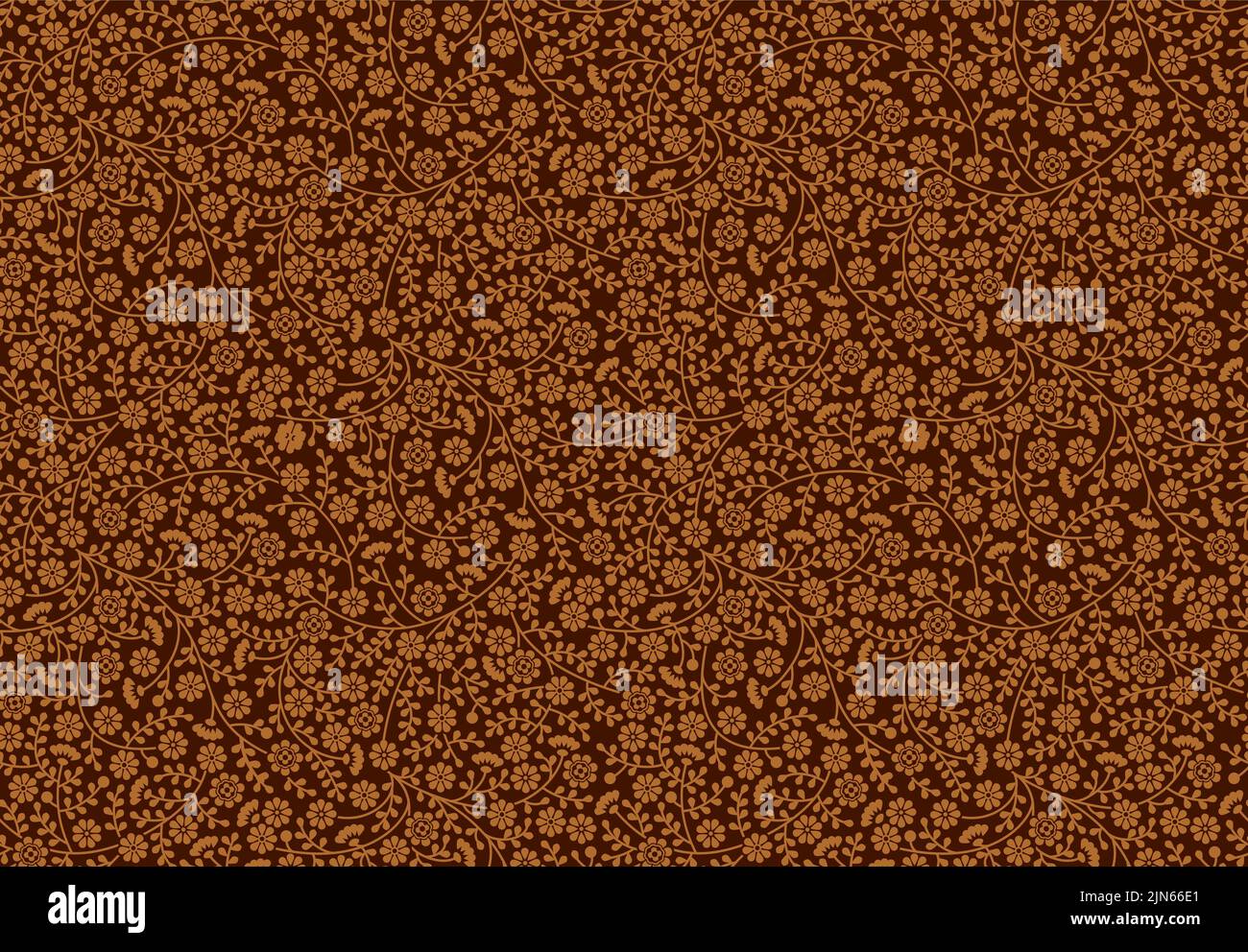 Seamless vector damask brown satin texture. Blossom floral pattern ...