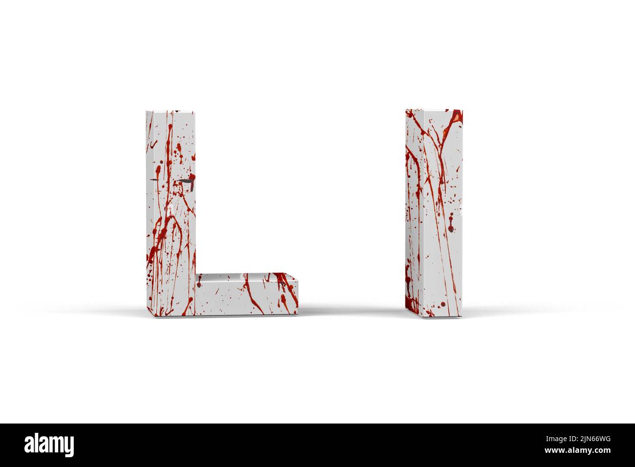 Bloody letter - three dimensional uppercase and lowercase letter with ...
