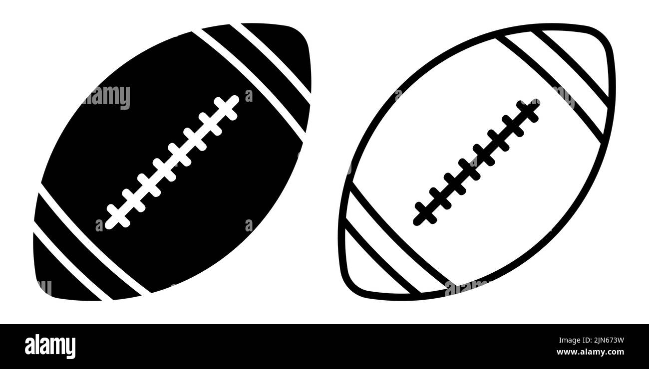 American football ball icon. Rugby ball isolated icon. Black football ...