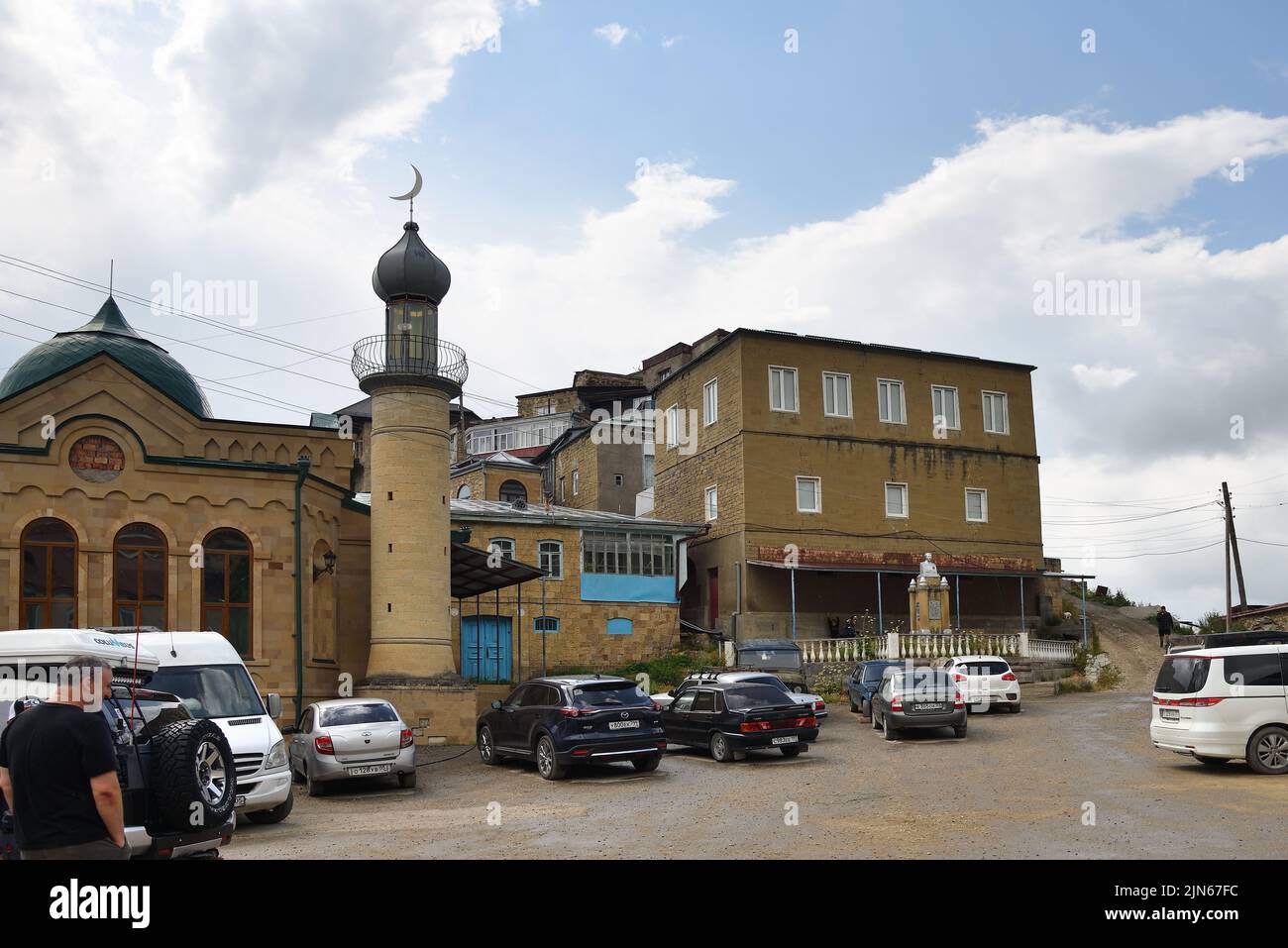 Dagestan, Russia - 22 July, 2022: Central square and old mosque in ...