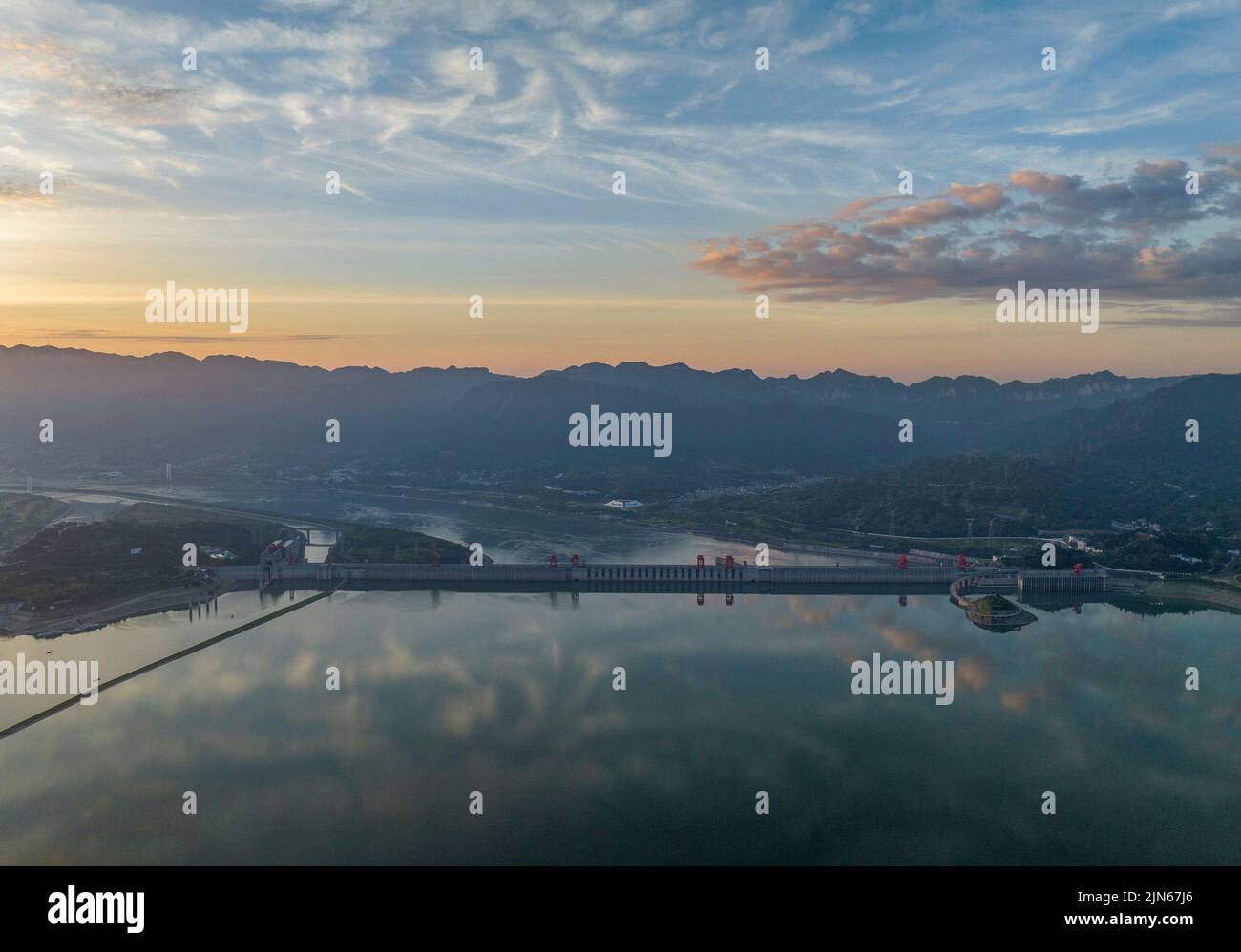 ZIGUI, Aug. 9, 2022 (Xinhua) -- Aerial photo taken on Aug. 9, 2022 ...