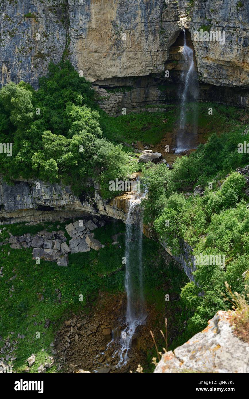 Khan waterfall. Matla nature extreme park. Caucasus scenery. Dagestan ...