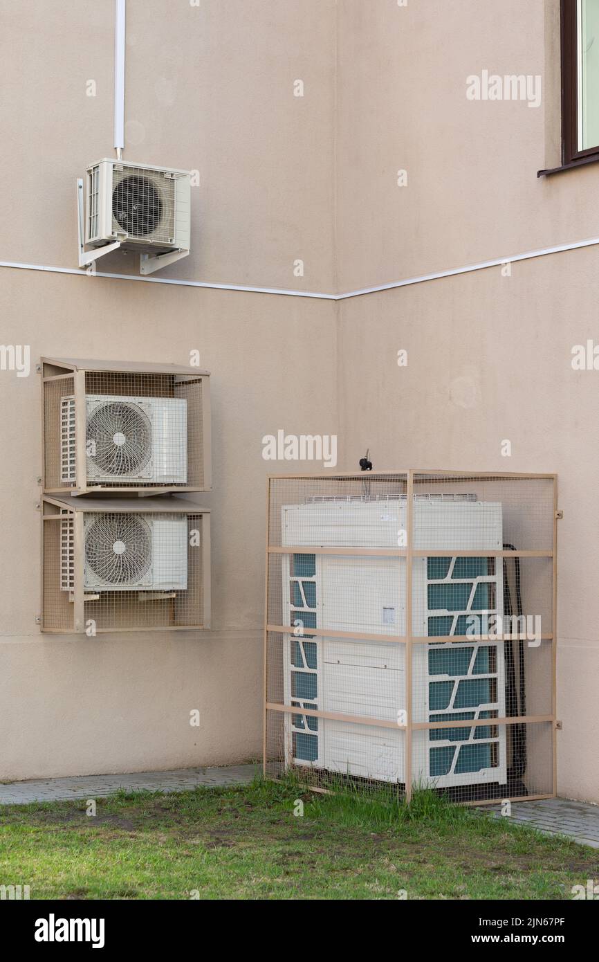 industrial outdoor condensing unit of the air conditioning unit Stock ...