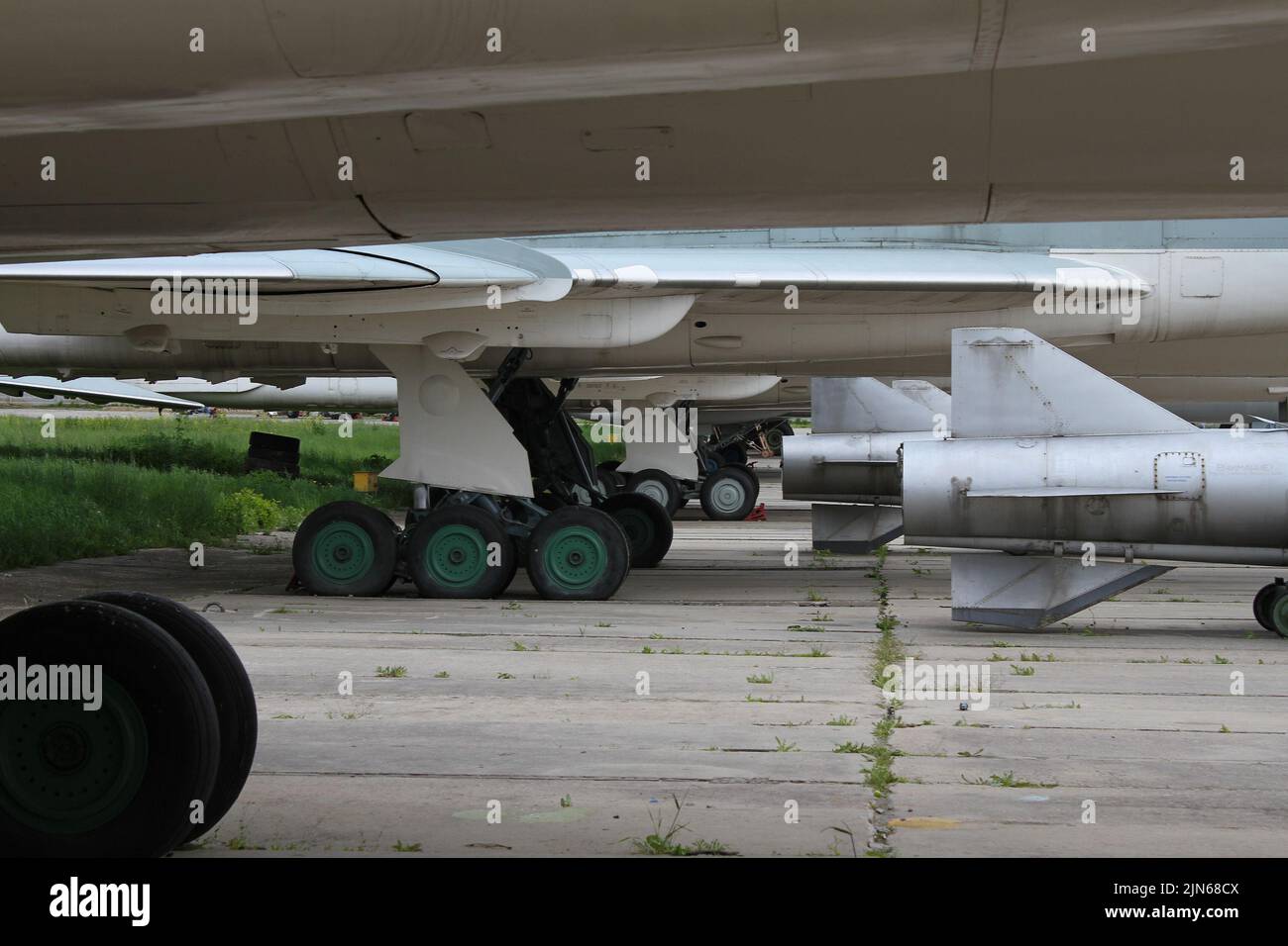 Old Supersonic anti-ship missiles near the chassis of a strategic ...