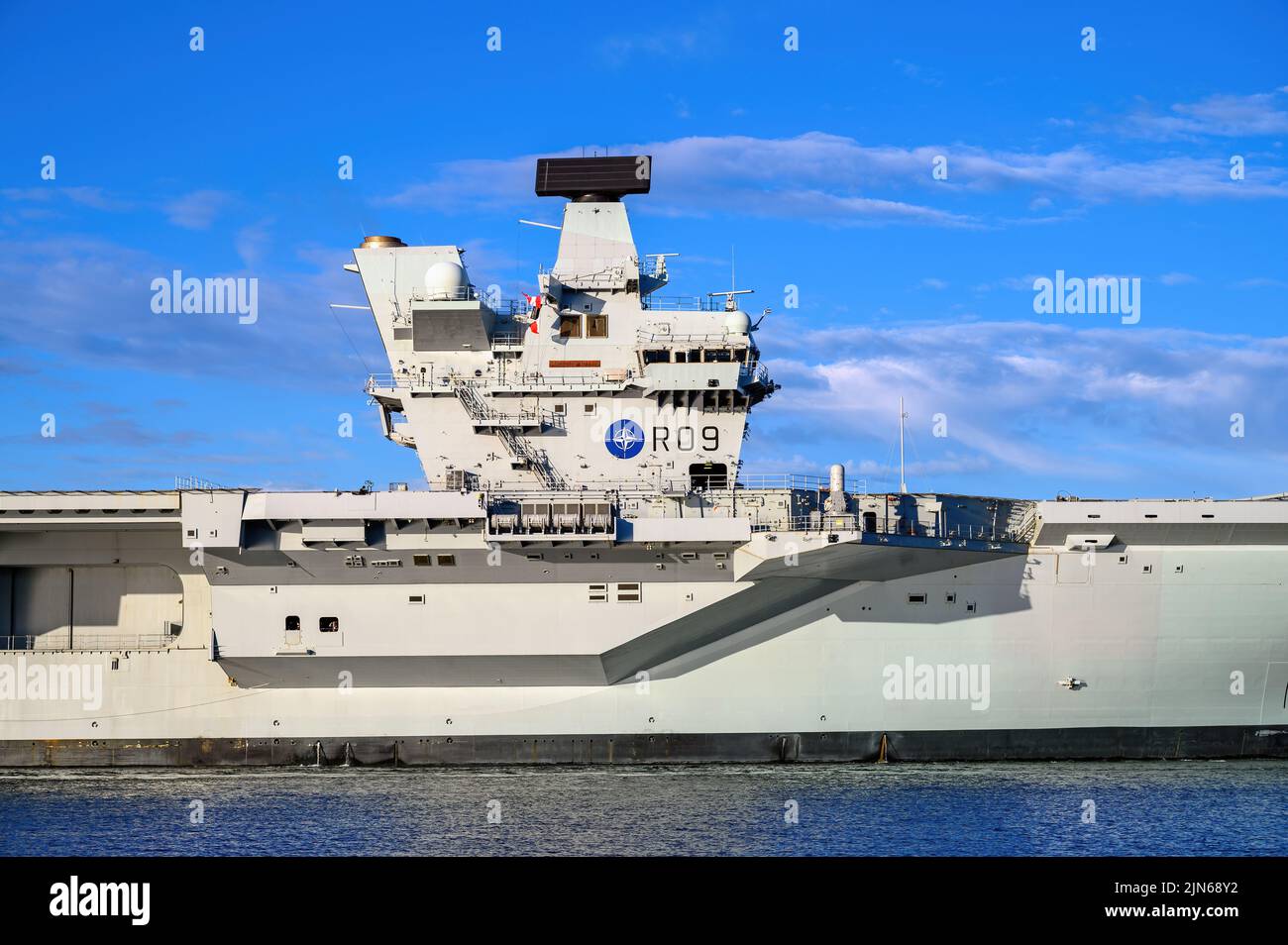 View of the navigational bridge of the Royal Navy aircraft carrier HMS ...