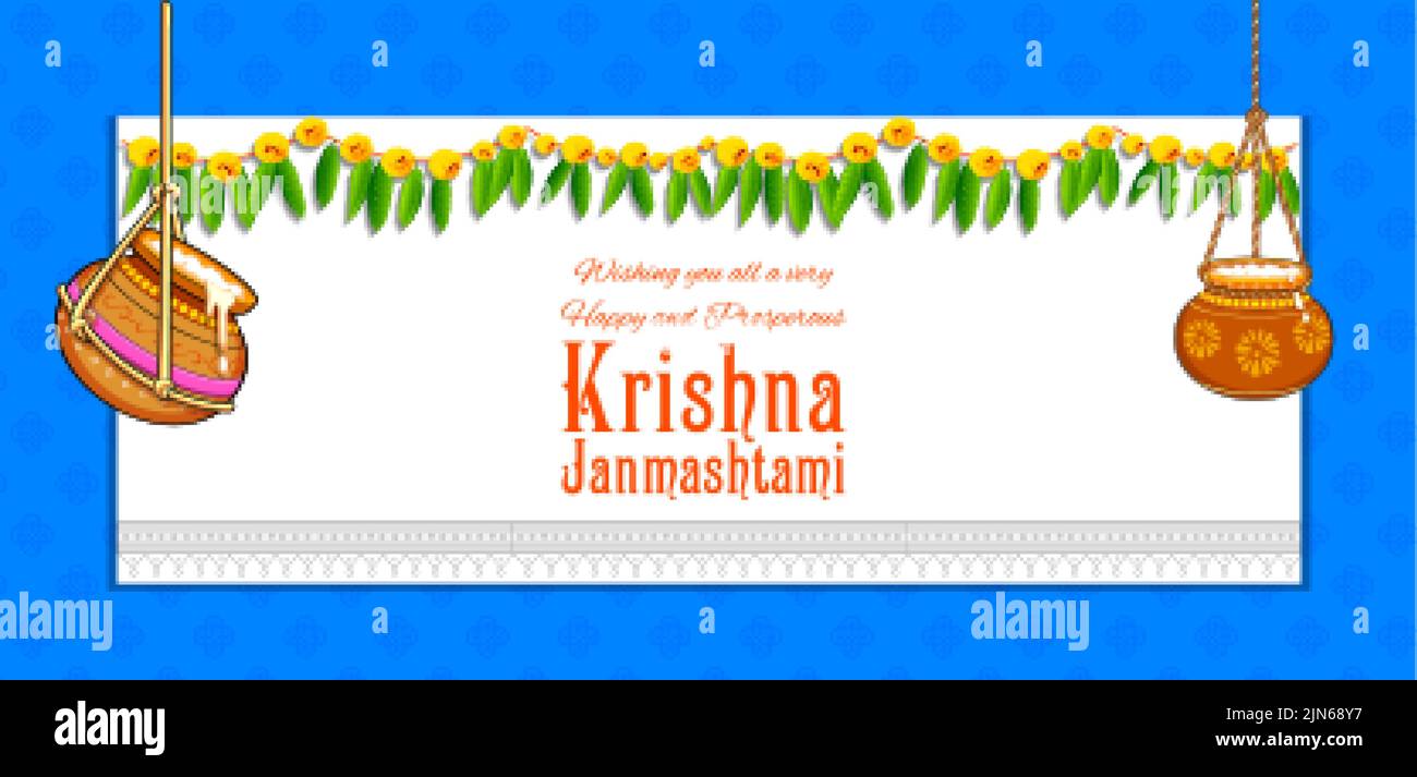 illustration of dahi handi celebration in Happy Janmashtami festival ...