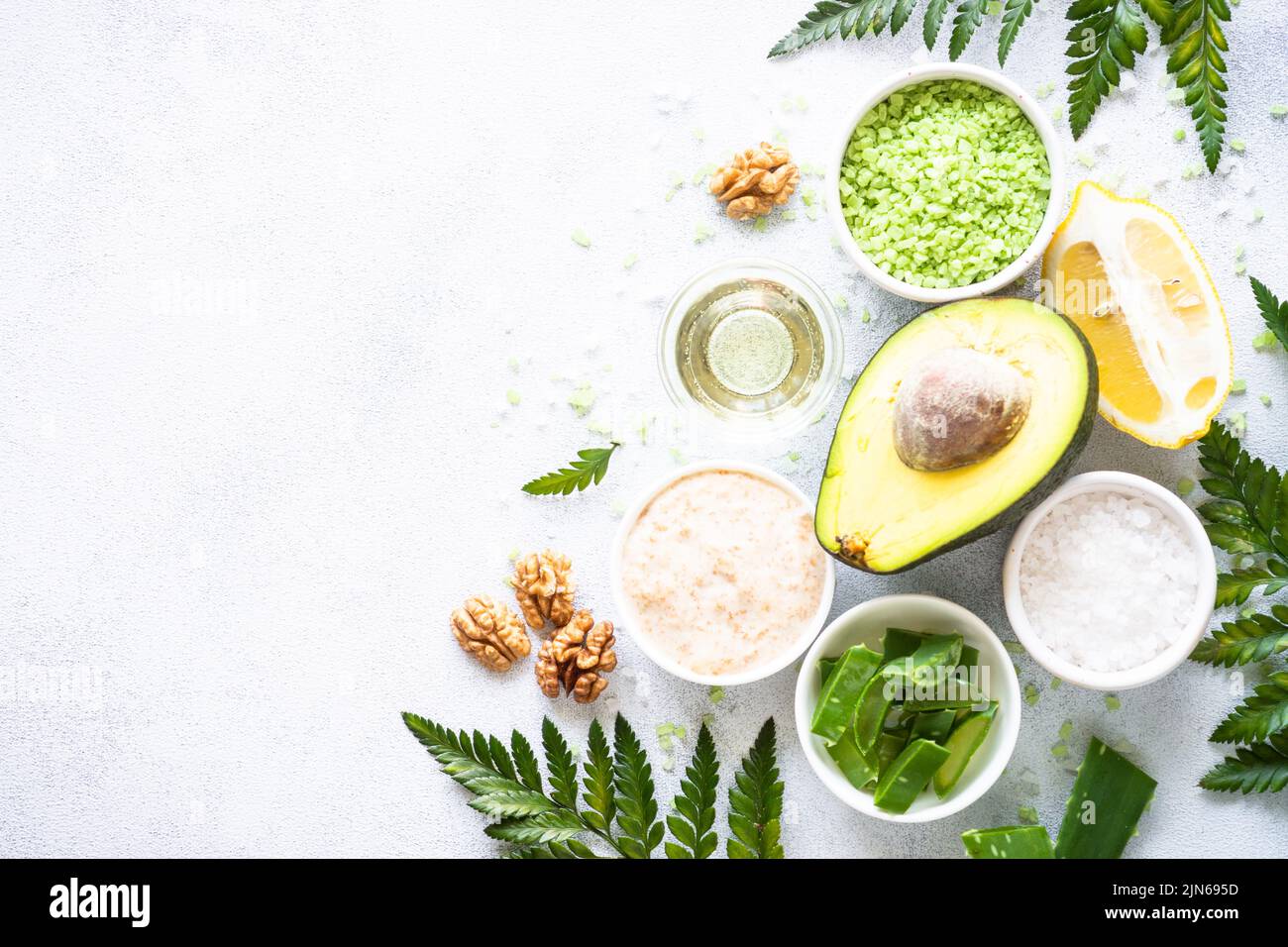 Natural cosmetic concept. Cosmetics products with ingredients Stock ...