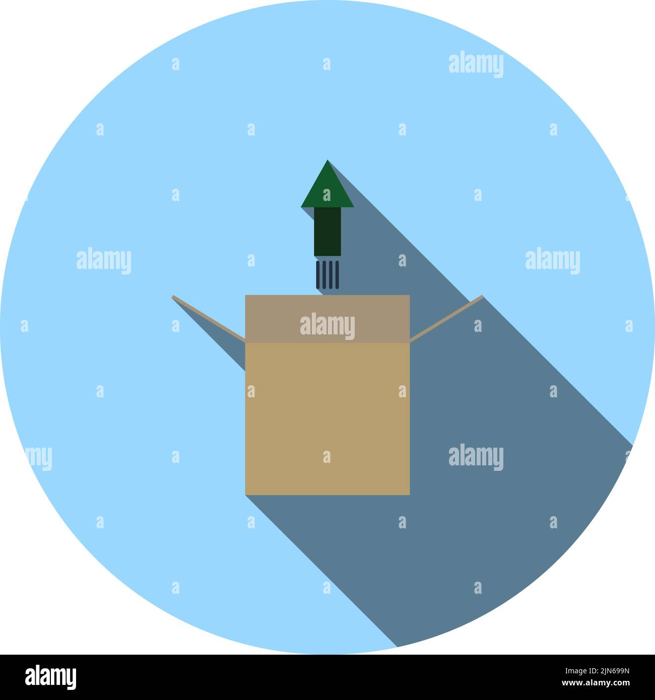 Product Release Icon. Flat Circle Stencil Design With Long Shadow ...