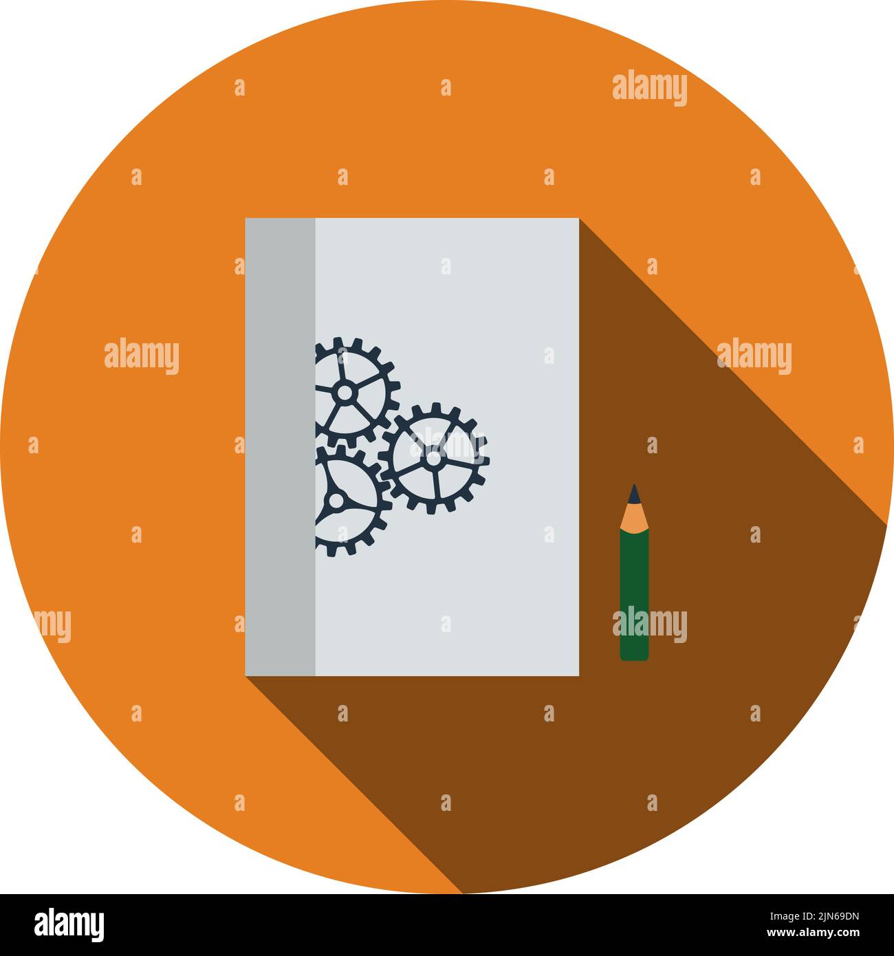Product Development Icon. Flat Circle Stencil Design With Long Shadow ...