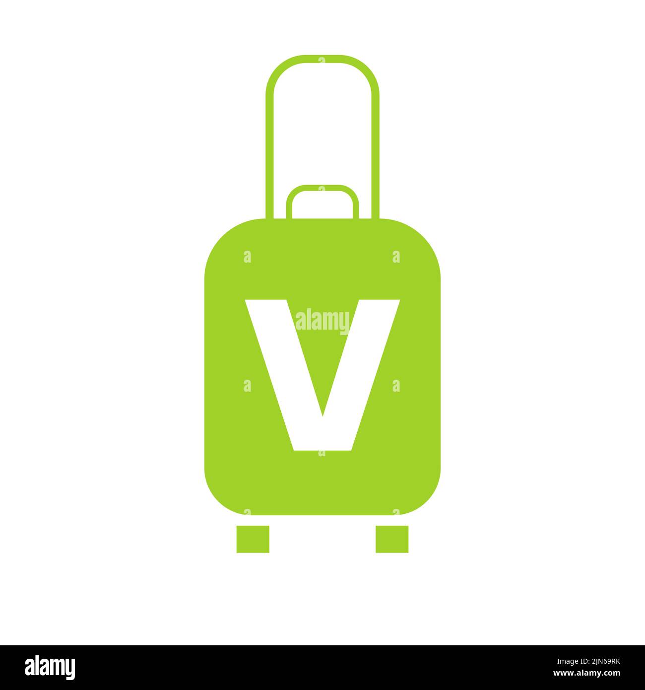 Travel logo on letter V sign. Travel Bag Holiday airplane with bag tour ...