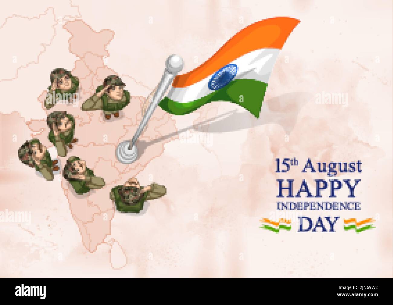 illustration of abstract tricolor banner with Indian flag for 15th ...