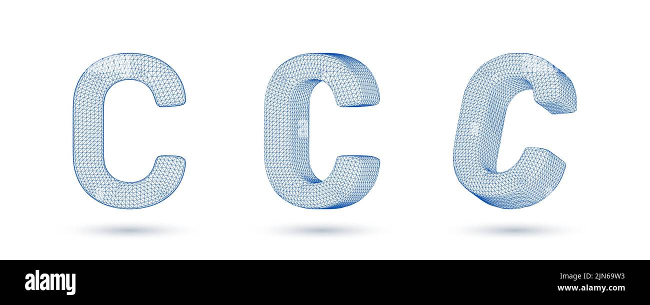 Letter c wireframe hi-res stock photography and images - Alamy