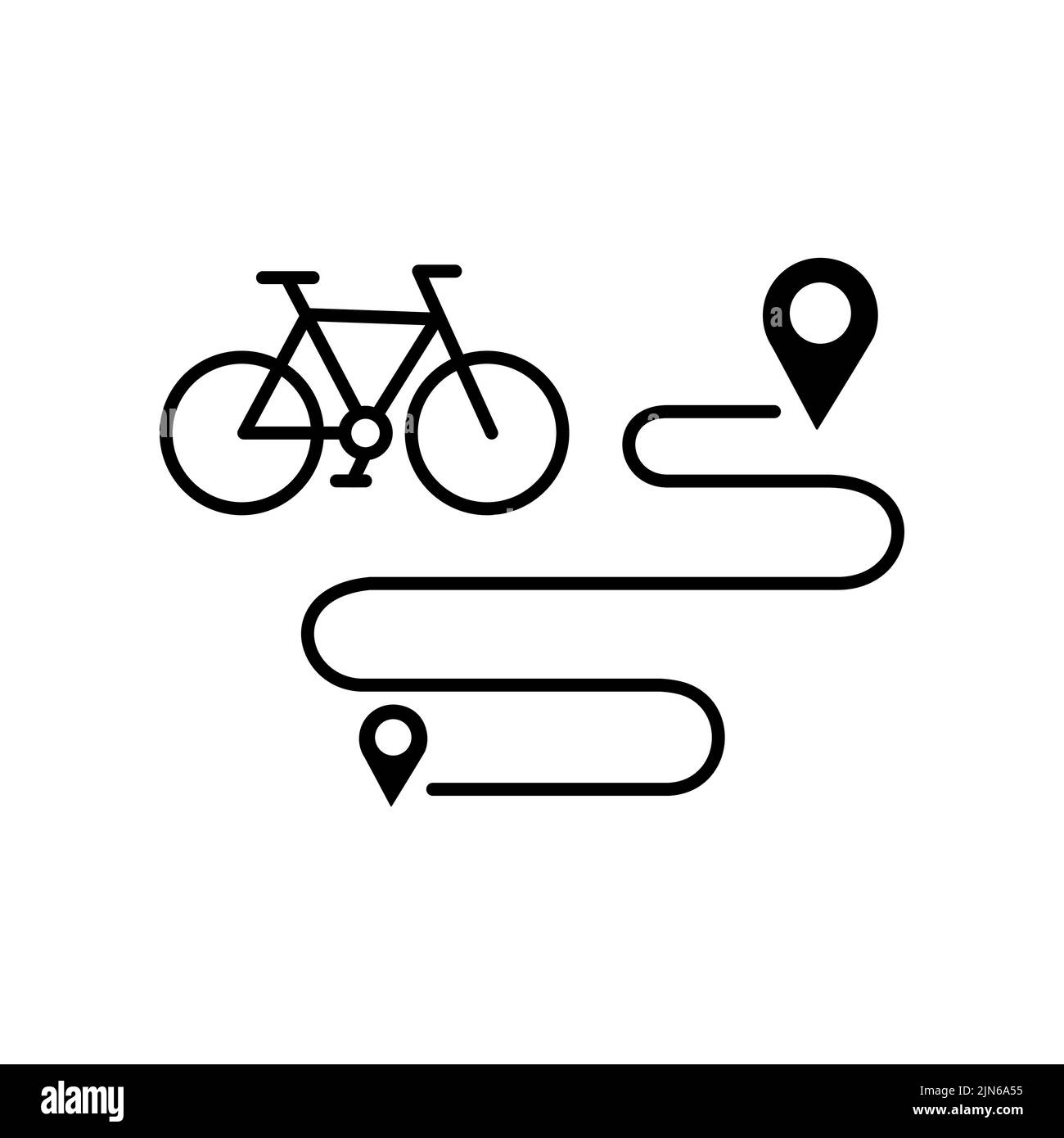 Outline bike route icon. Symbol for web and mobile Stock Vector Image ...