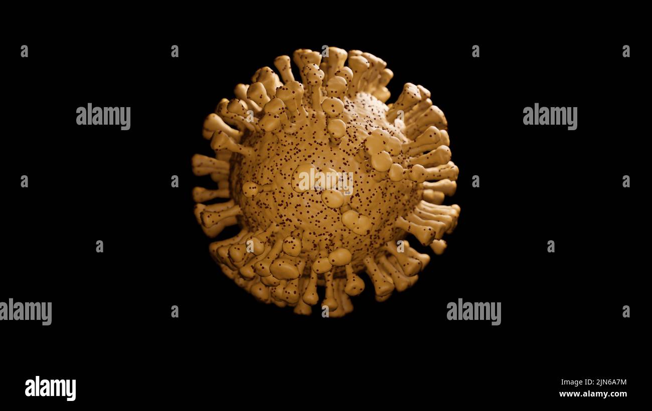Illustration of a virus cell isolated on black background Stock Photo ...
