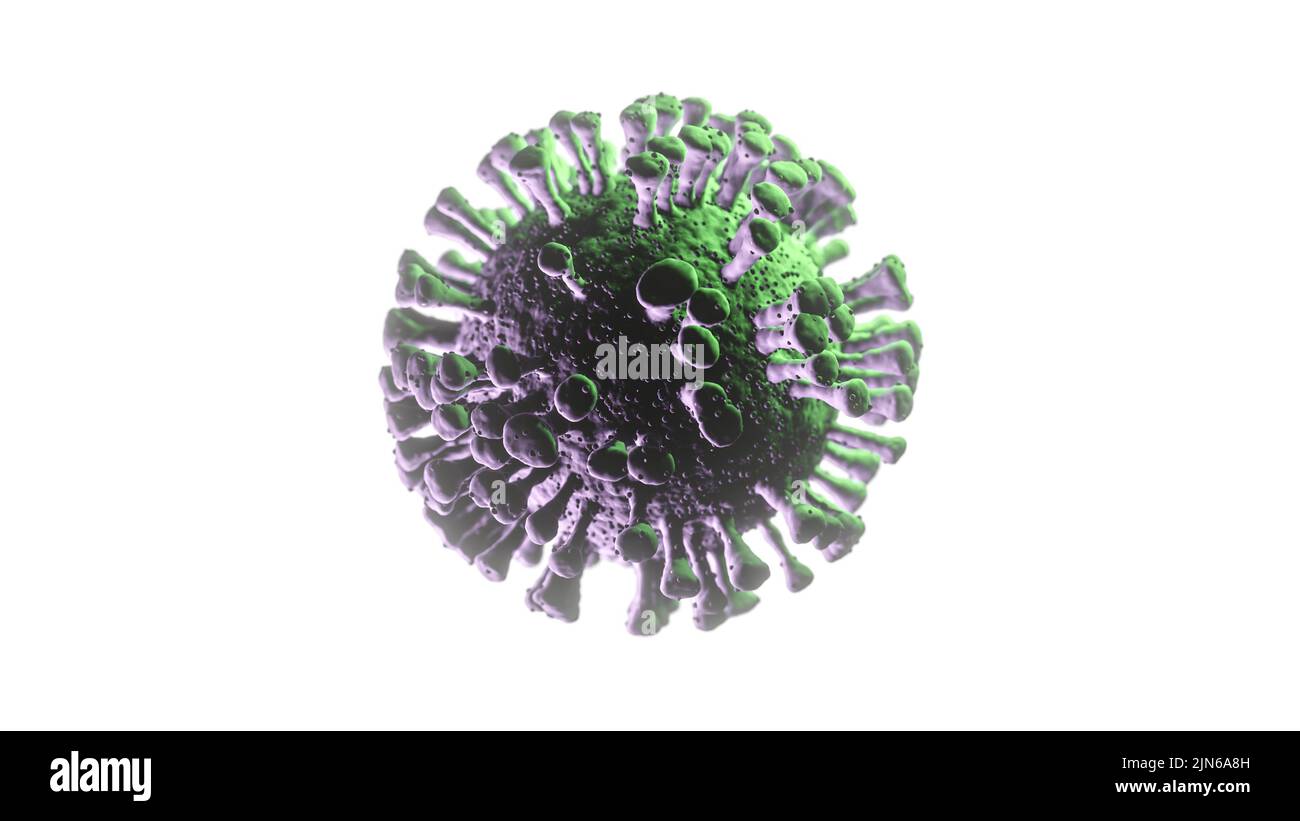 Illustration of a virus cell isolated on white background Stock Photo ...