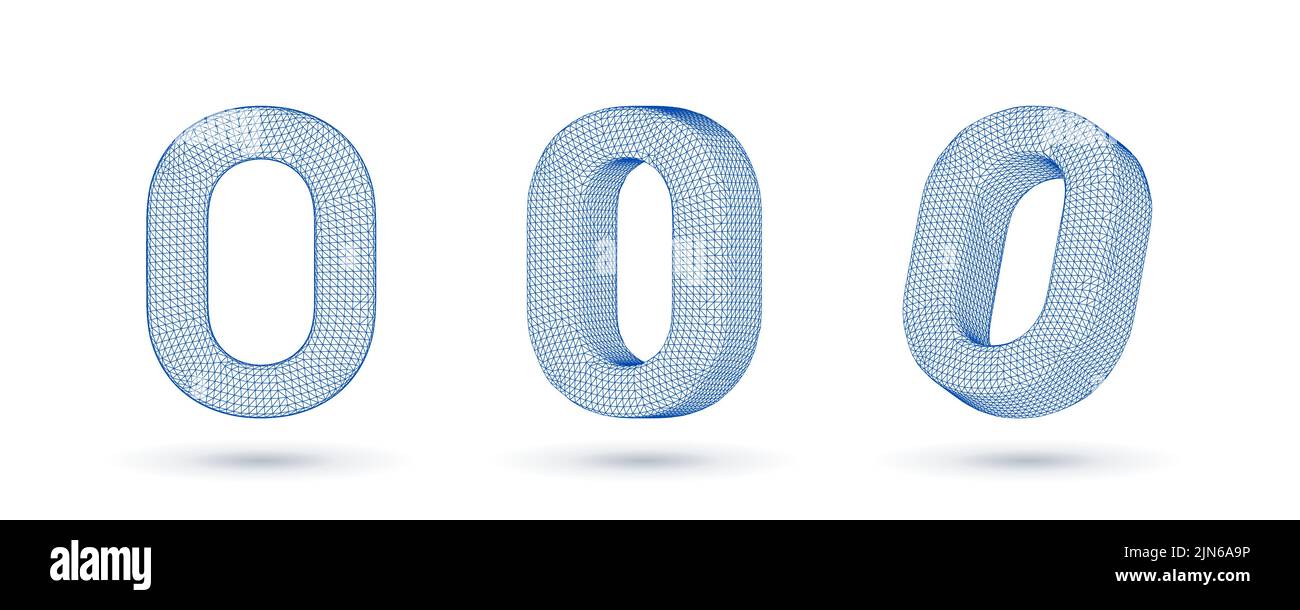 Letter o wireframe high polygonal outline low poly style vector ...