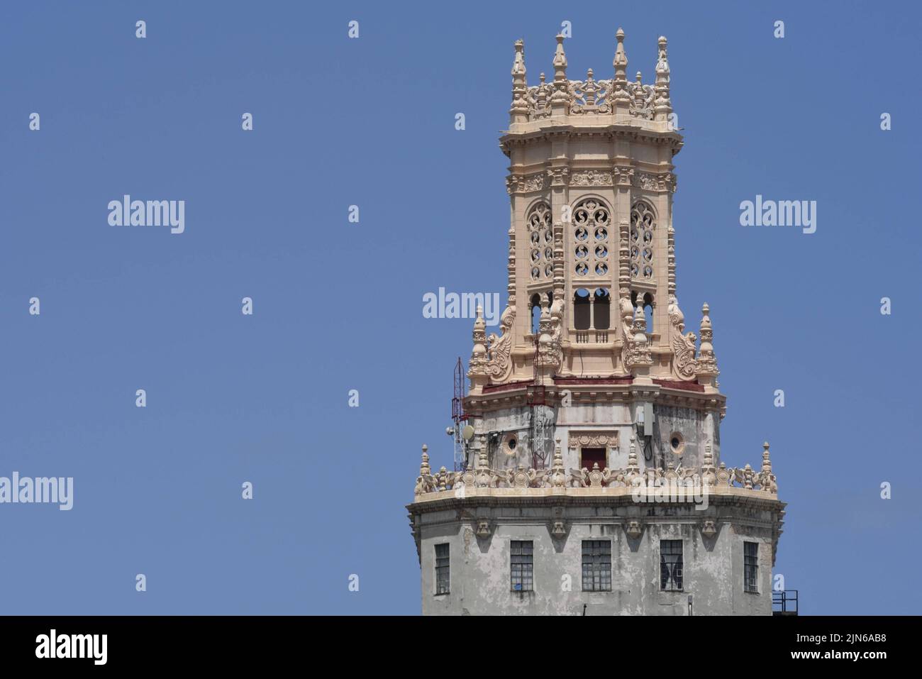 Scenic view of the Spanish Colonial style tower of the ETESCA building ...