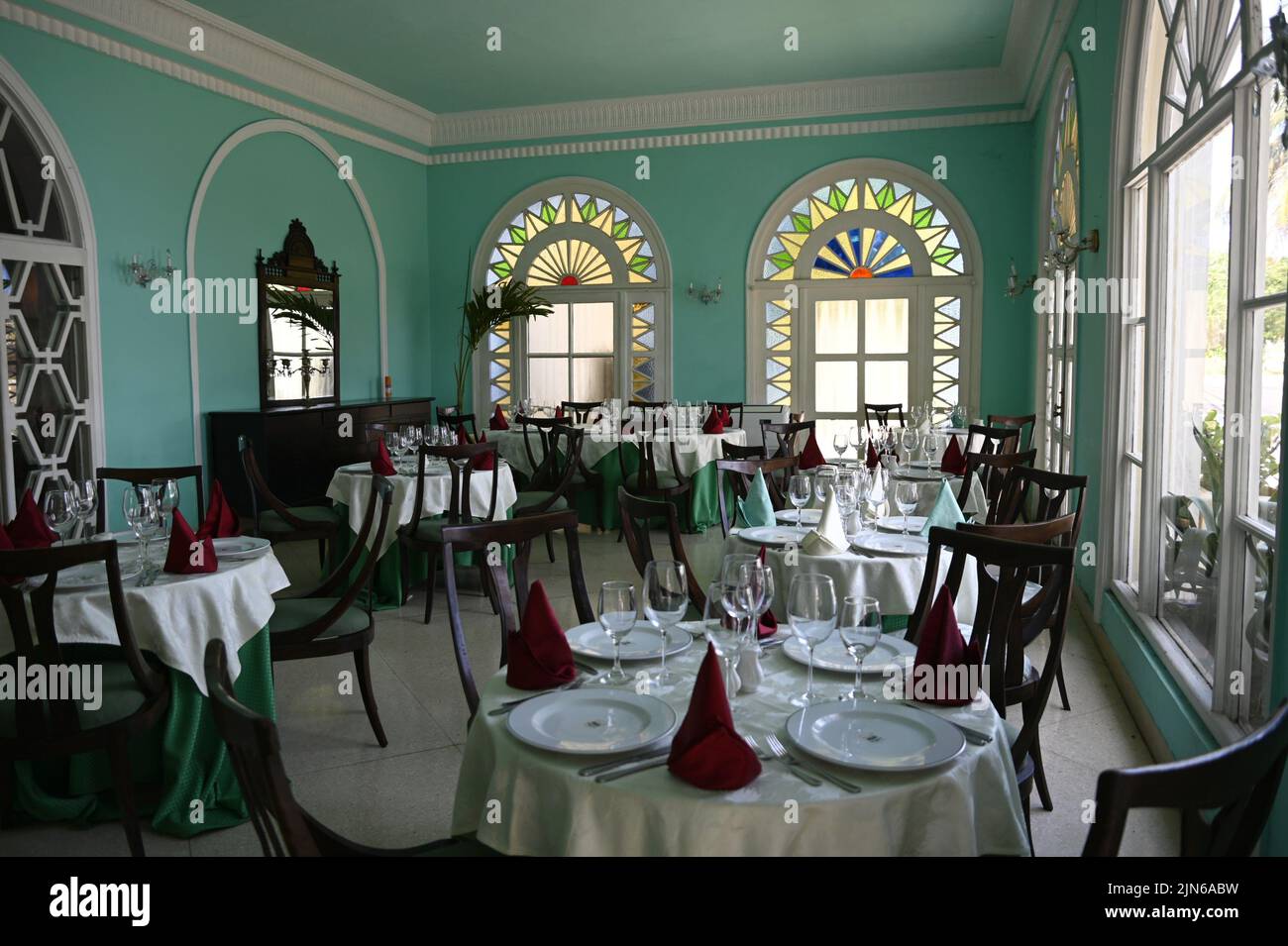 Interior view of the 19th century Neoclassical style mansion Villa ...