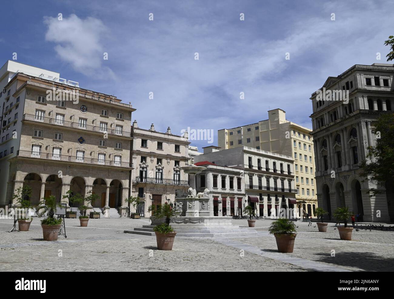 Cityscape with scenic view of historic Colonial buildings on Plaza de ...