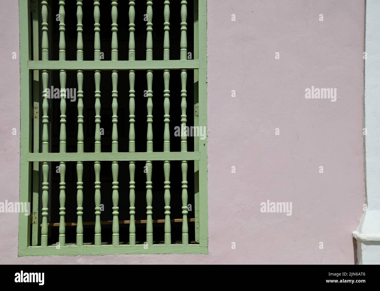 Antique handcrafted Cuban window barrotes the old typical wooden ...