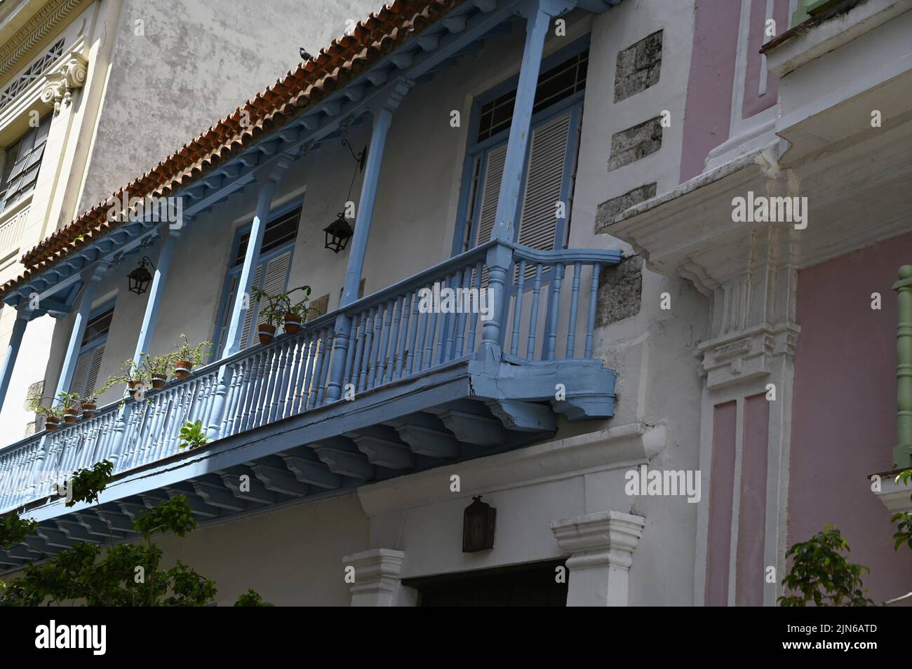 Scenic facade view of a historic Colonial building on Plaza de San ...