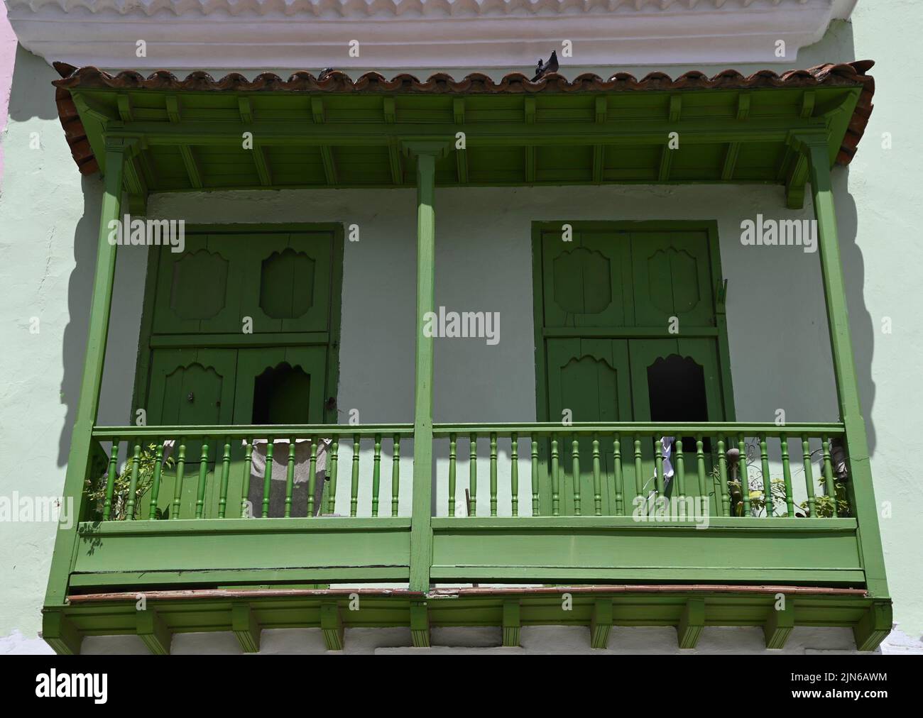 Scenic facade view of a historic Colonial building on Plaza de San ...