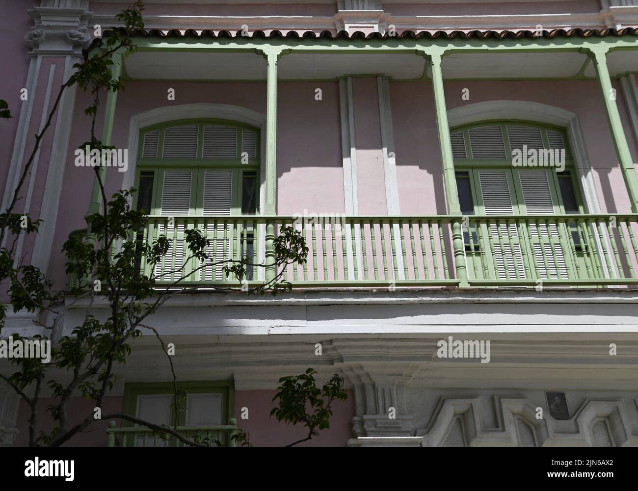 Scenic facade view of a historic Colonial building on Plaza de San ...