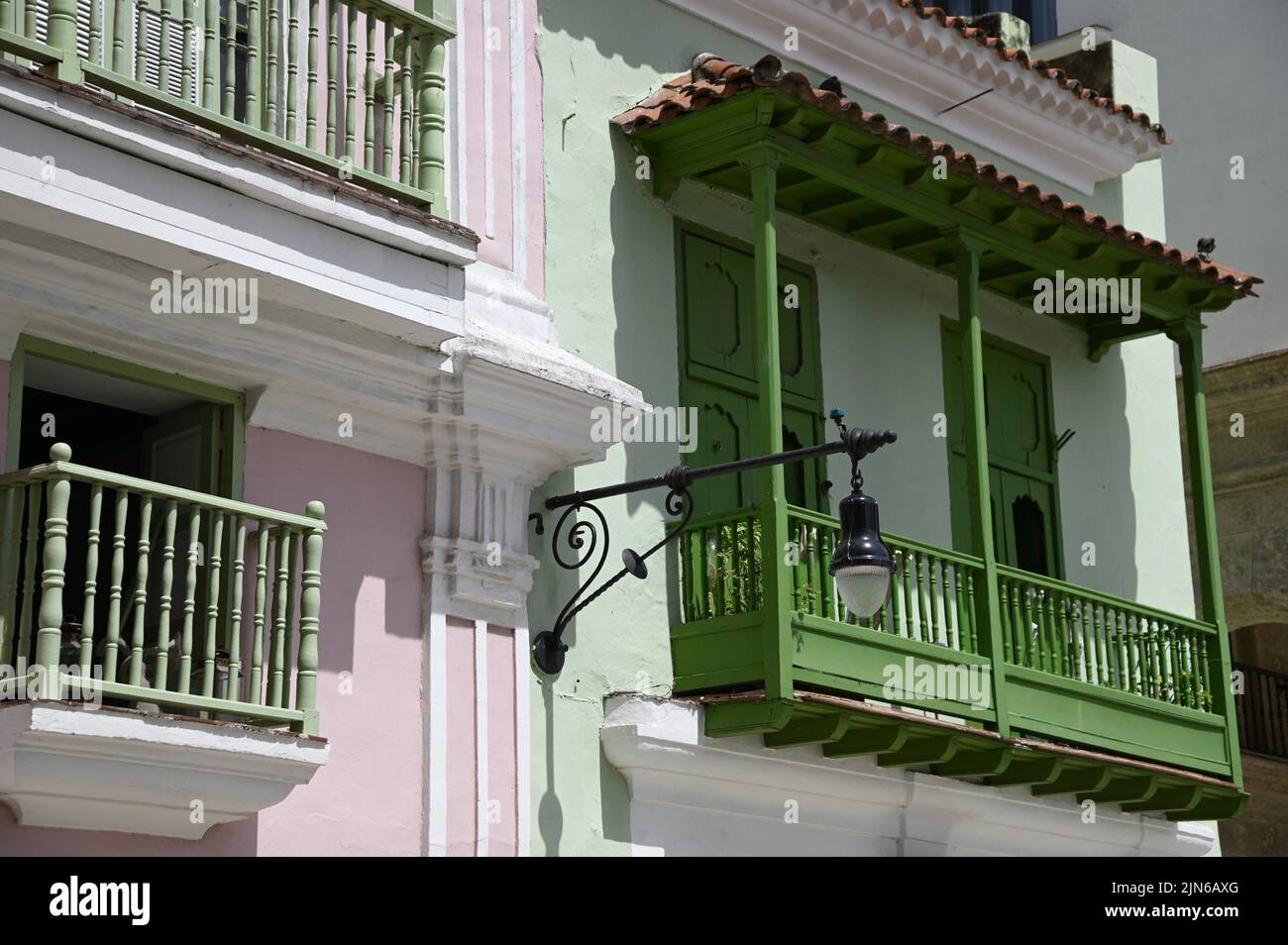 Scenic facade view of a historic Colonial building on Plaza de San ...