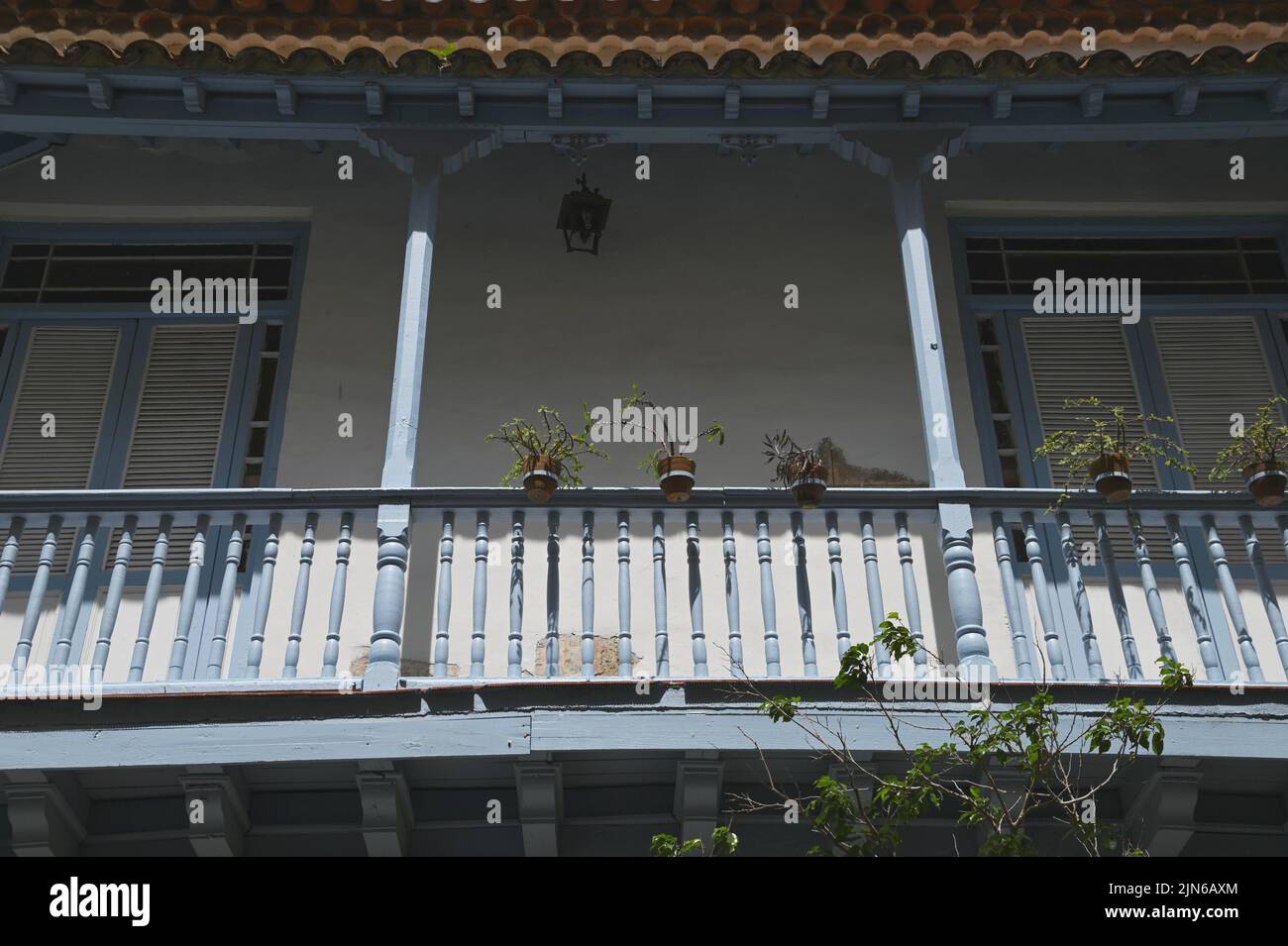 Scenic facade view of a historic Colonial building on Plaza de San ...