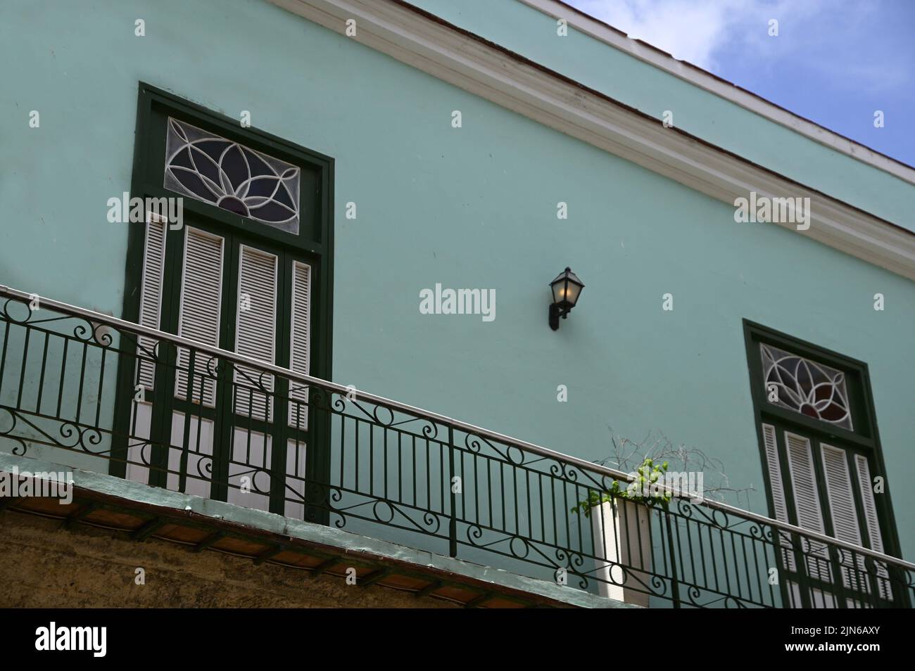 Scenic facade view of a historic Colonial building on Plaza de San ...