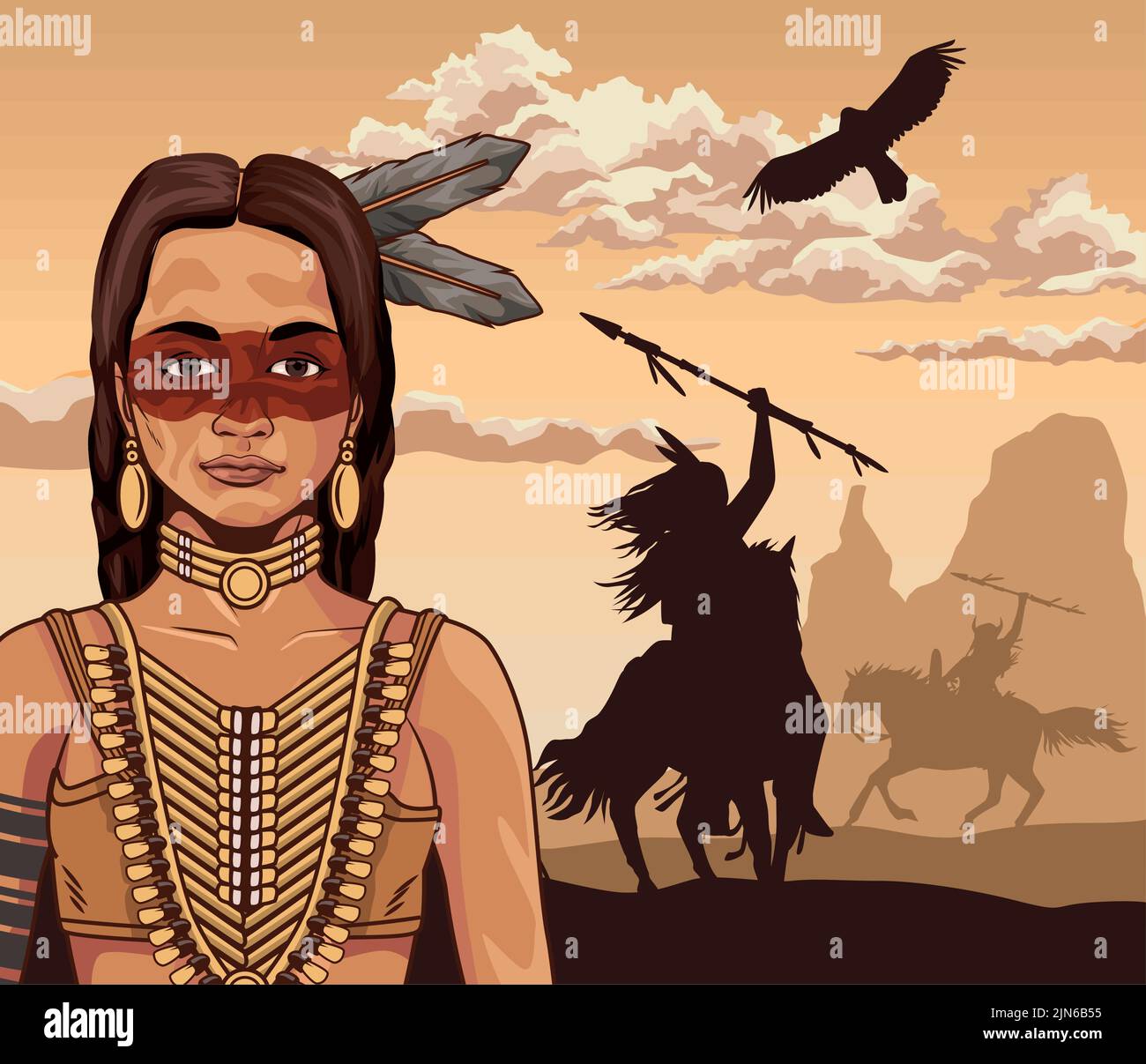 female native in desert Stock Vector Image & Art - Alamy