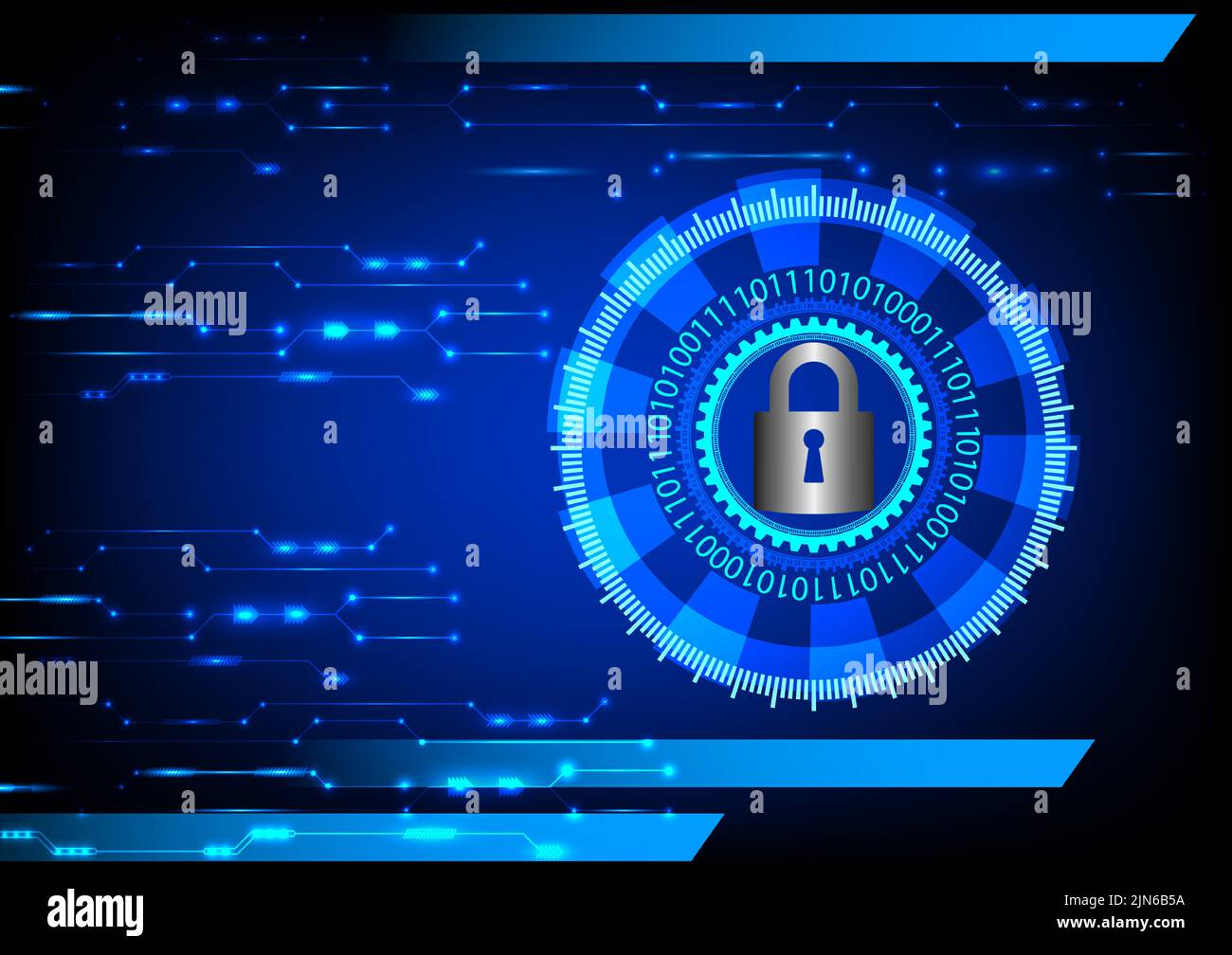 Vector illustration Hi Technology Key Hole and gears cog with binary ...