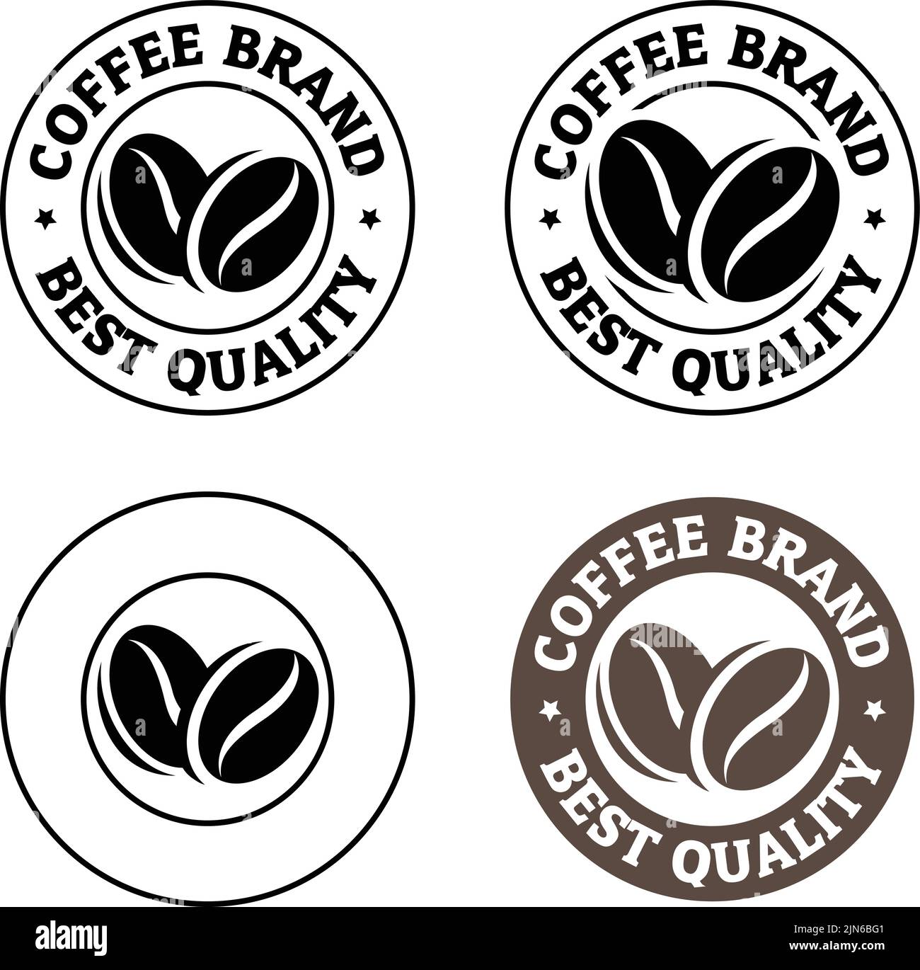 Round Coffee Beans Icon isolated on a White Background Stock Vector ...