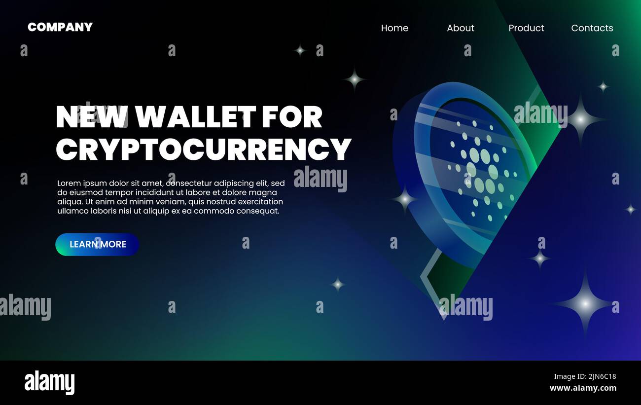 New Wallet for Cryptocurrency. Website Landing Page Template. Vector ...