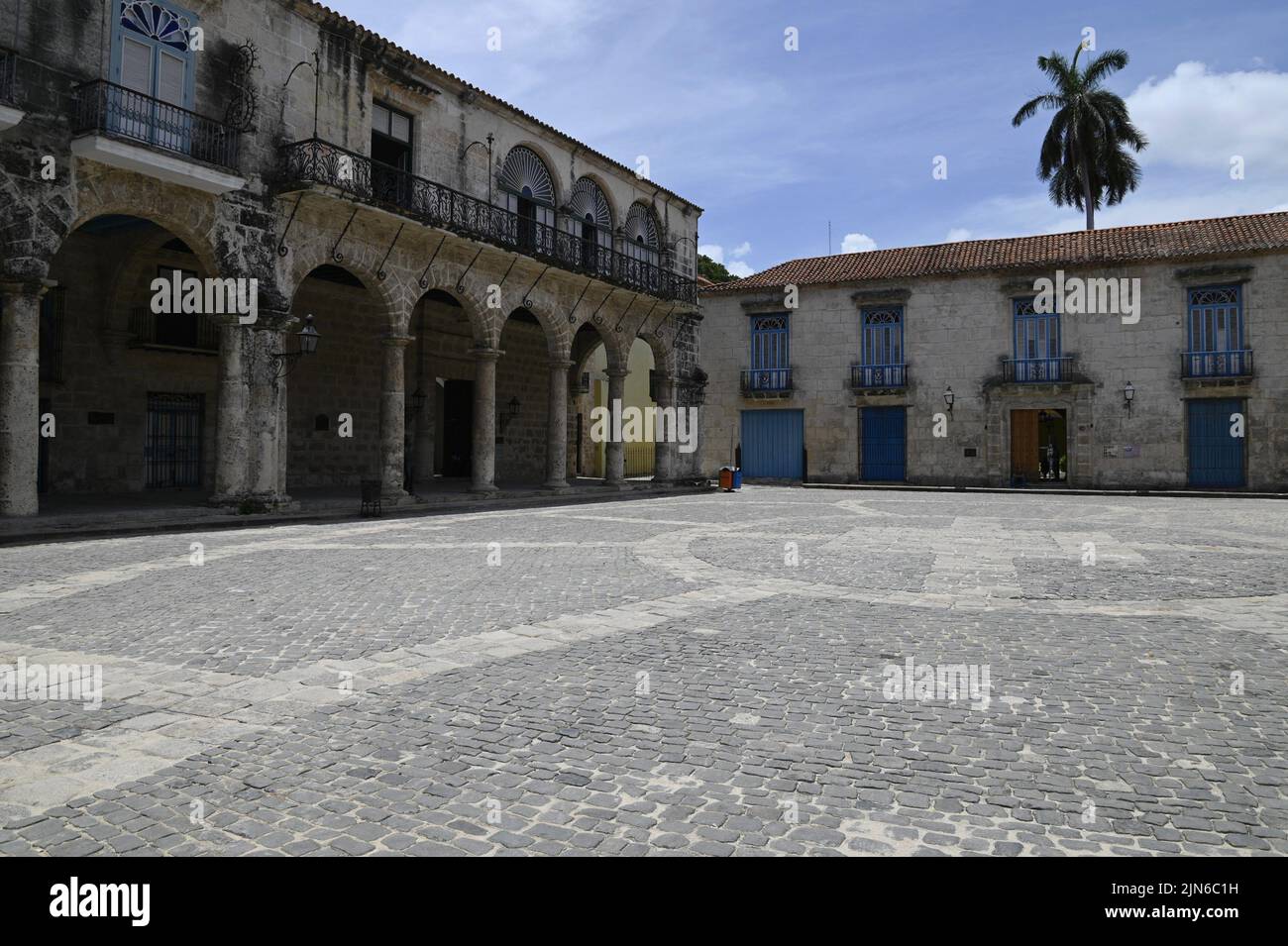 Cityscape with scenic view of Palacio del Conde Lombillo a Colonial ...
