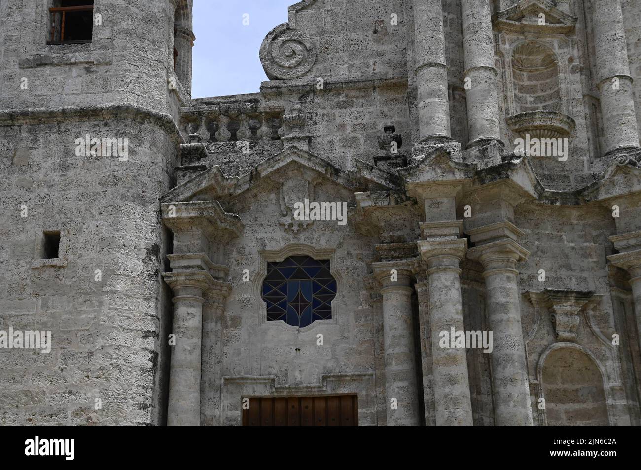 Scenic exterior view of the Cuban Baroque style La Catedral de San ...