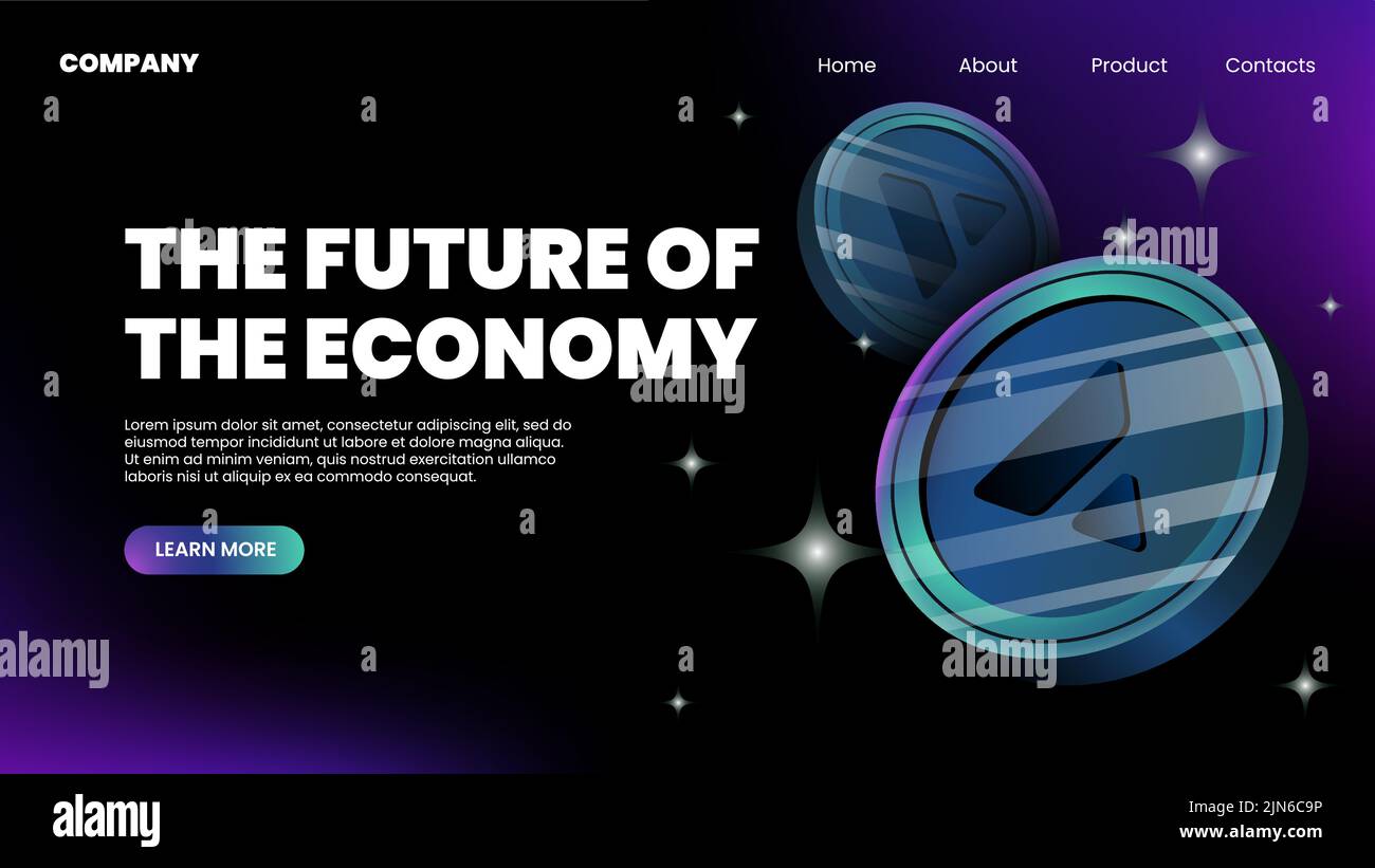 Cryptocurrency Banner. The Future of The Economy. Landing Page Template ...