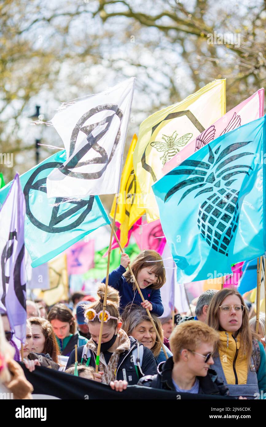 Climate activists gather and march for Extinction Rebellion’s April ...