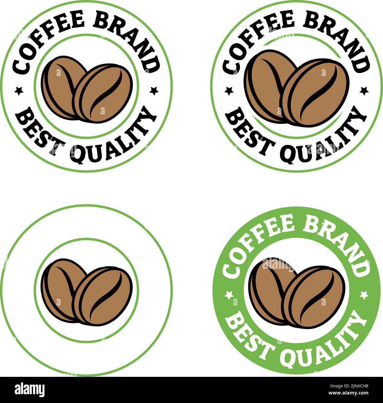 Round Coffee Beans Icon isolated on a White Background Stock Vector ...