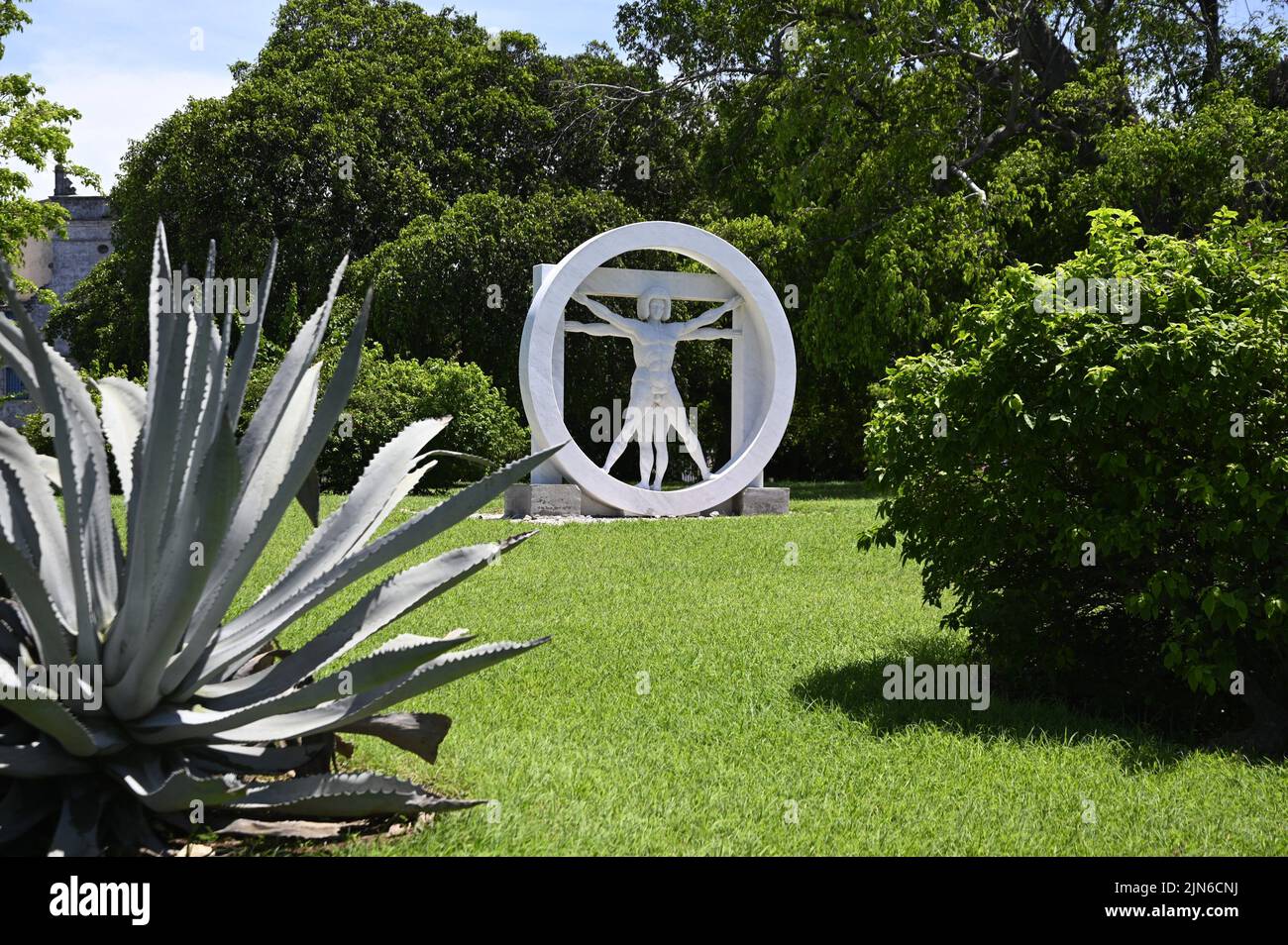 Landscape with scenic gardens view of Castillo de la Real Fuerza a ...