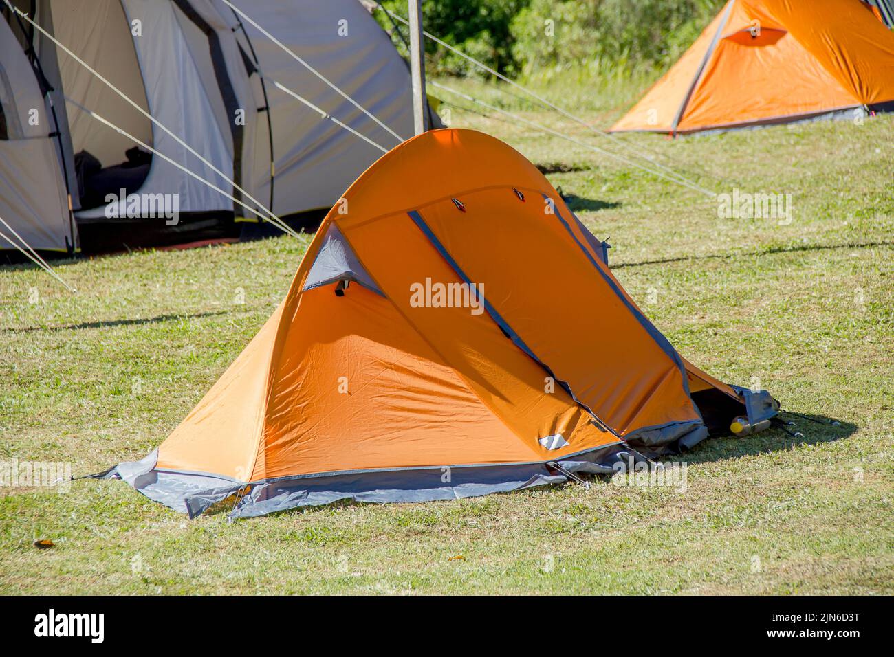 orange camping tent Stock Photo - Alamy