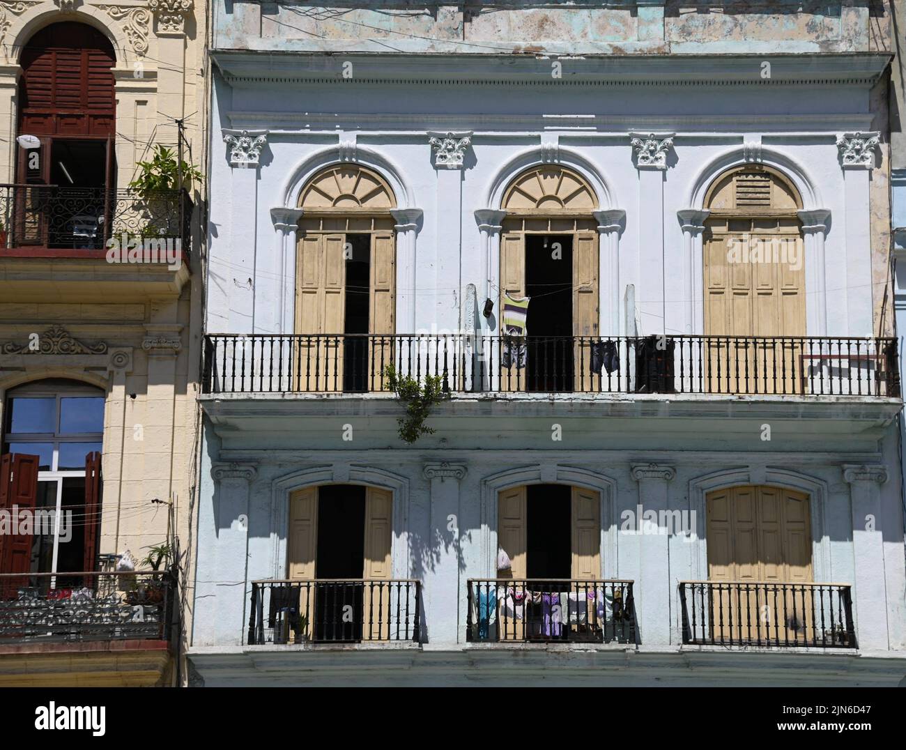 Cityscape with scenic view of an old Neoclassical building in the ...